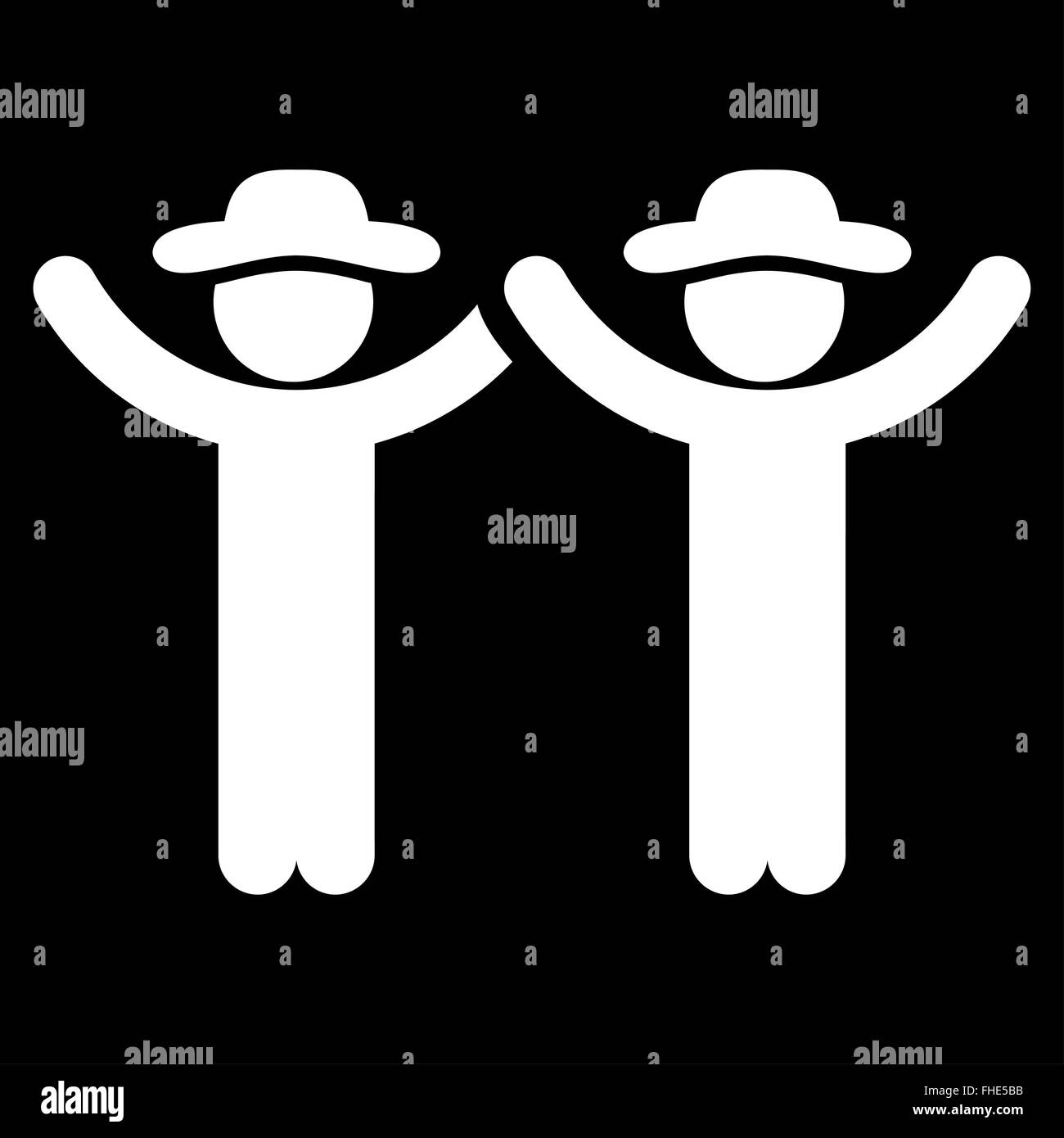 Hands Up Male Persons Icon Stock Photo - Alamy