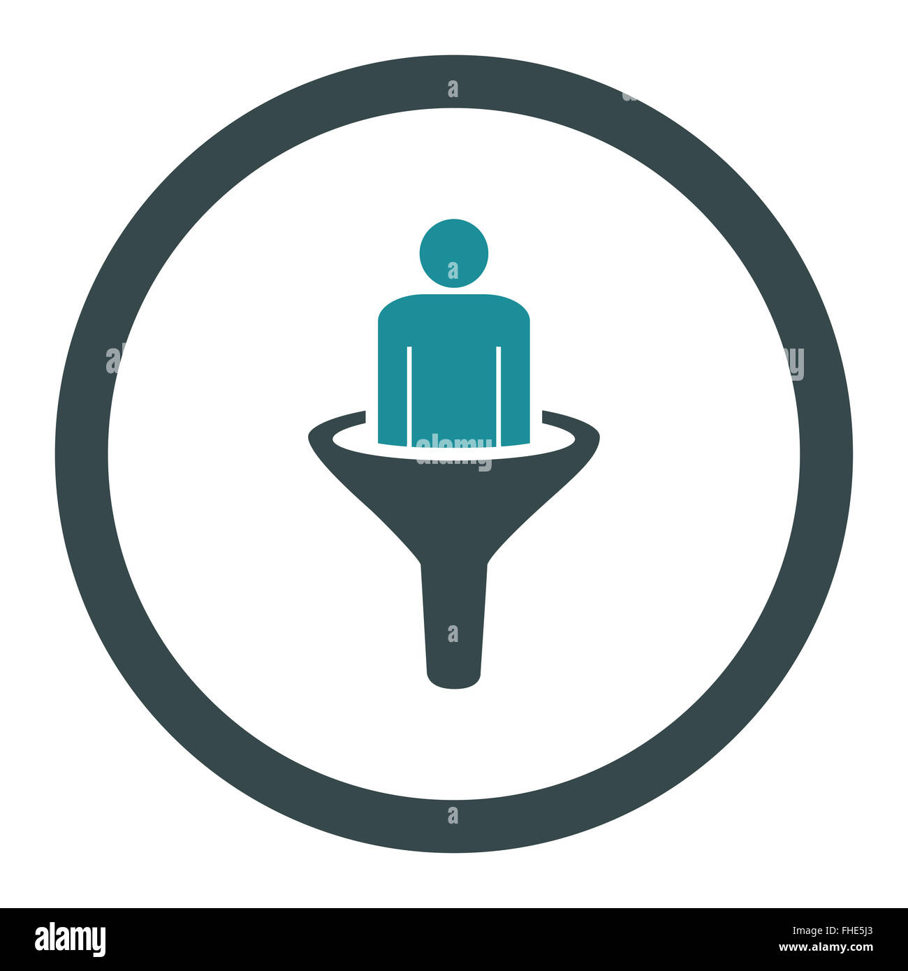 Sales funnel flat soft blue colors rounded glyph icon Stock Photo - Alamy