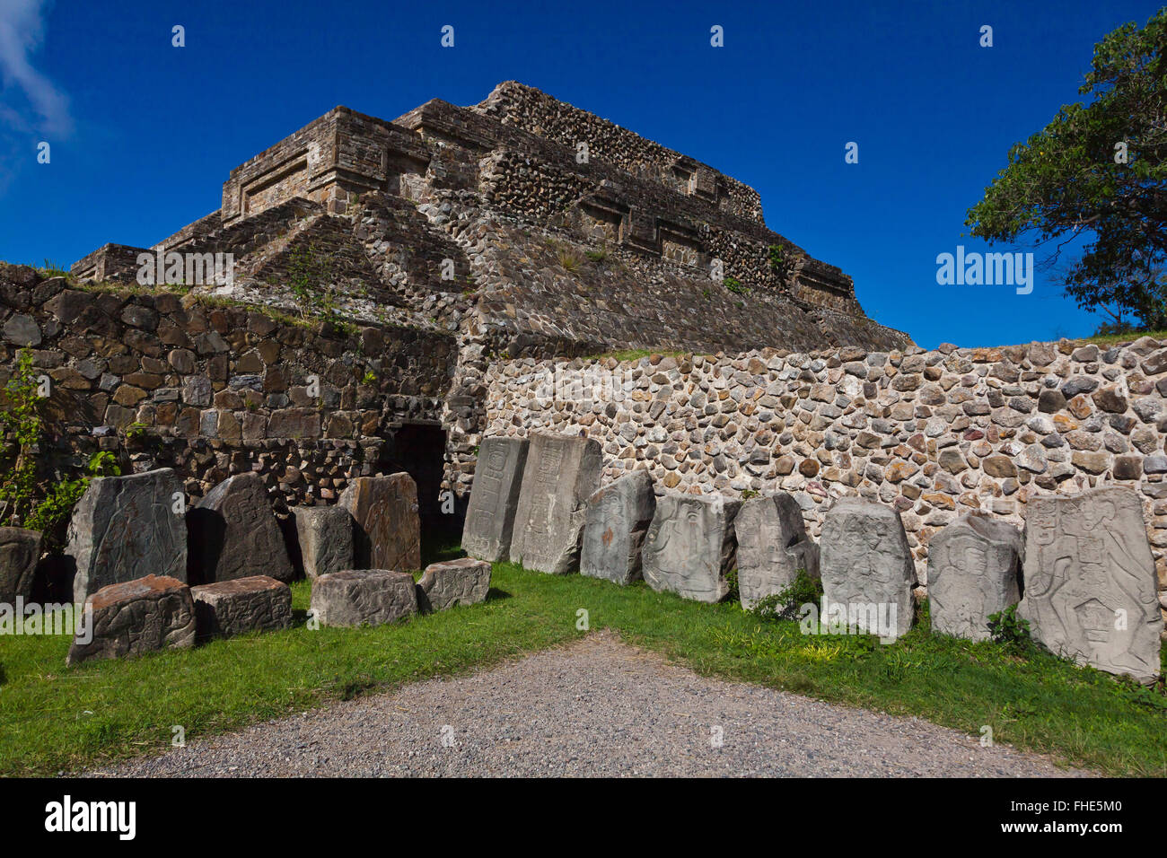 ZAPOTEC STELAE of royalty in front of the BUILDING OF THE DANCERS ...