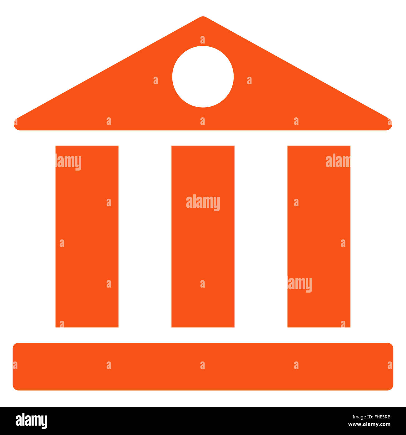 Bank flat orange color icon Stock Photo - Alamy