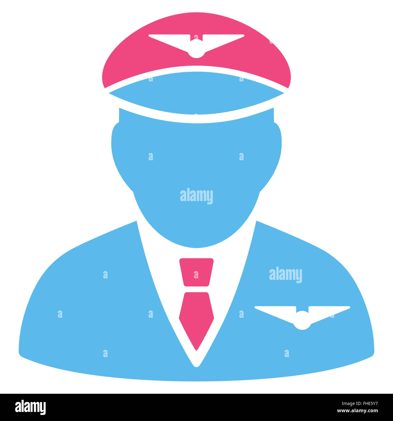 Pilot Flat Icon Stock Photo - Alamy