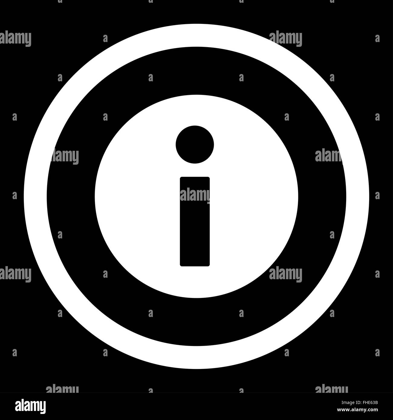 Information flat white color rounded vector icon Stock Photo - Alamy