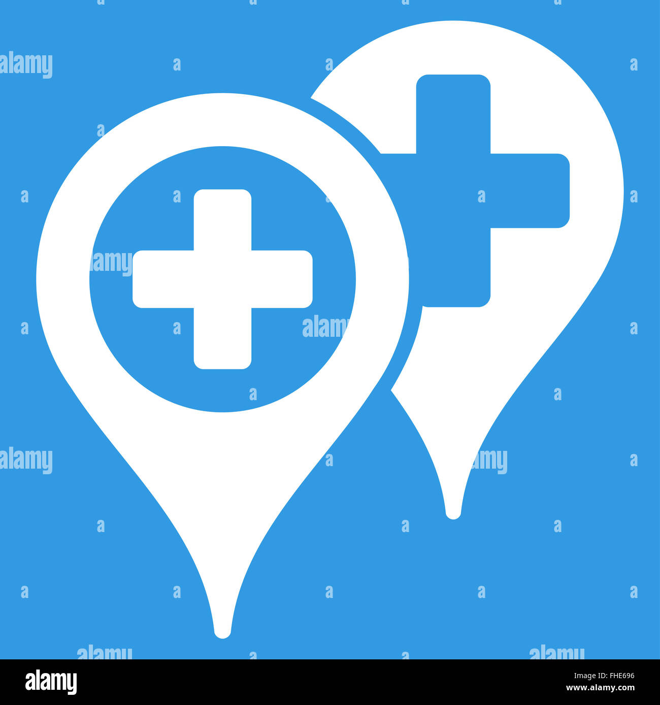 Hospital Map Markers Icon Stock Photo - Alamy