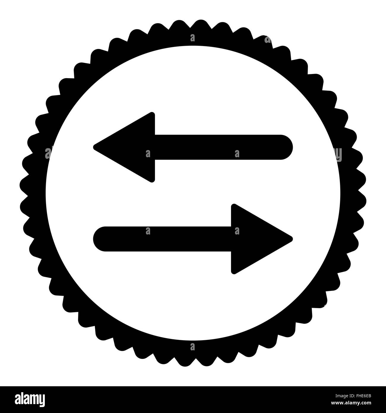 Arrows Exchange flat black color round stamp icon Stock Photo - Alamy