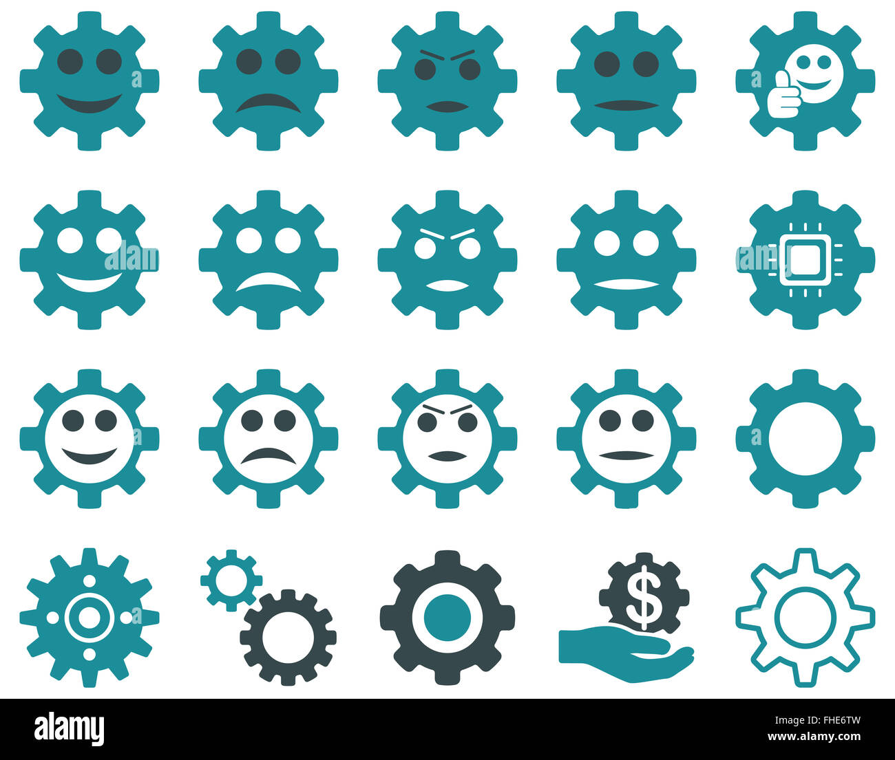 Tools and Smile Gears Icons Stock Photo - Alamy