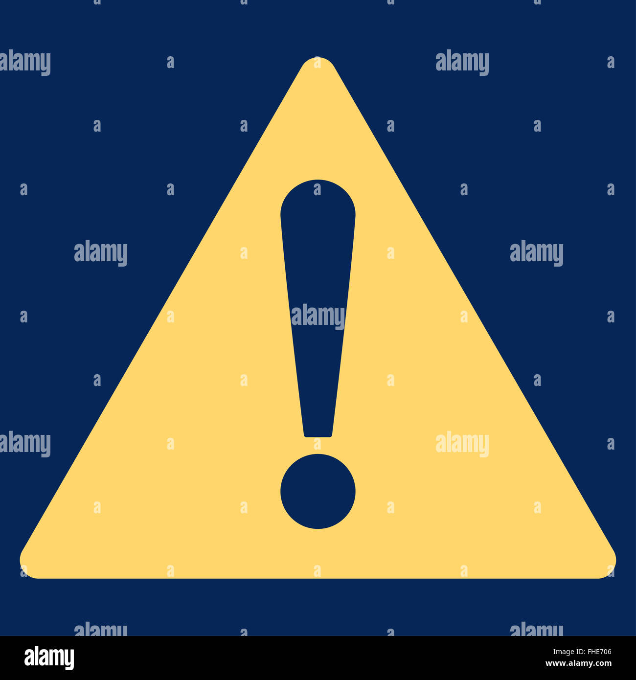 Warning flat yellow color icon Stock Photo - Alamy