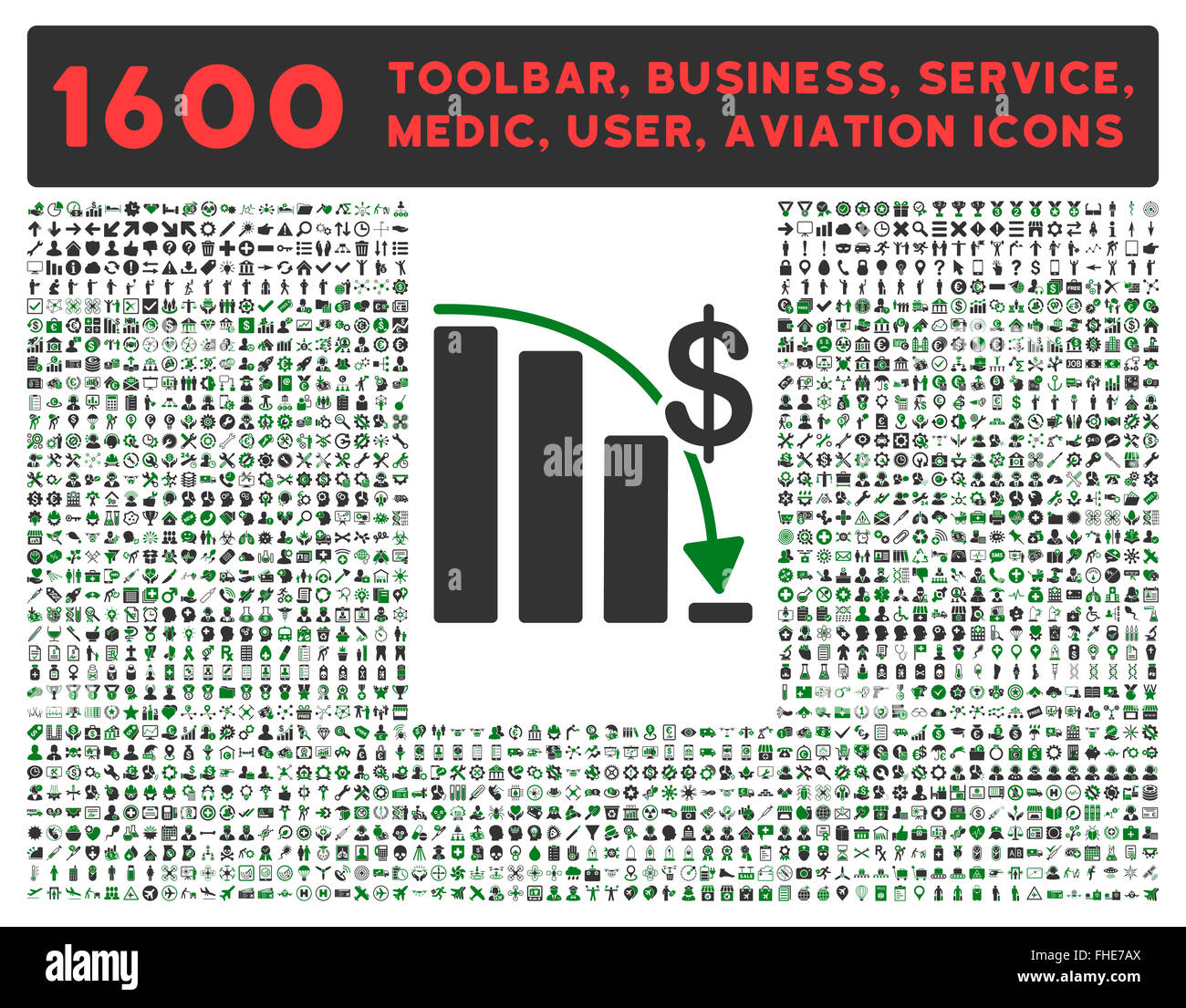 Epic Fail Icon with Large Pictogram Collection Stock Photo - Alamy