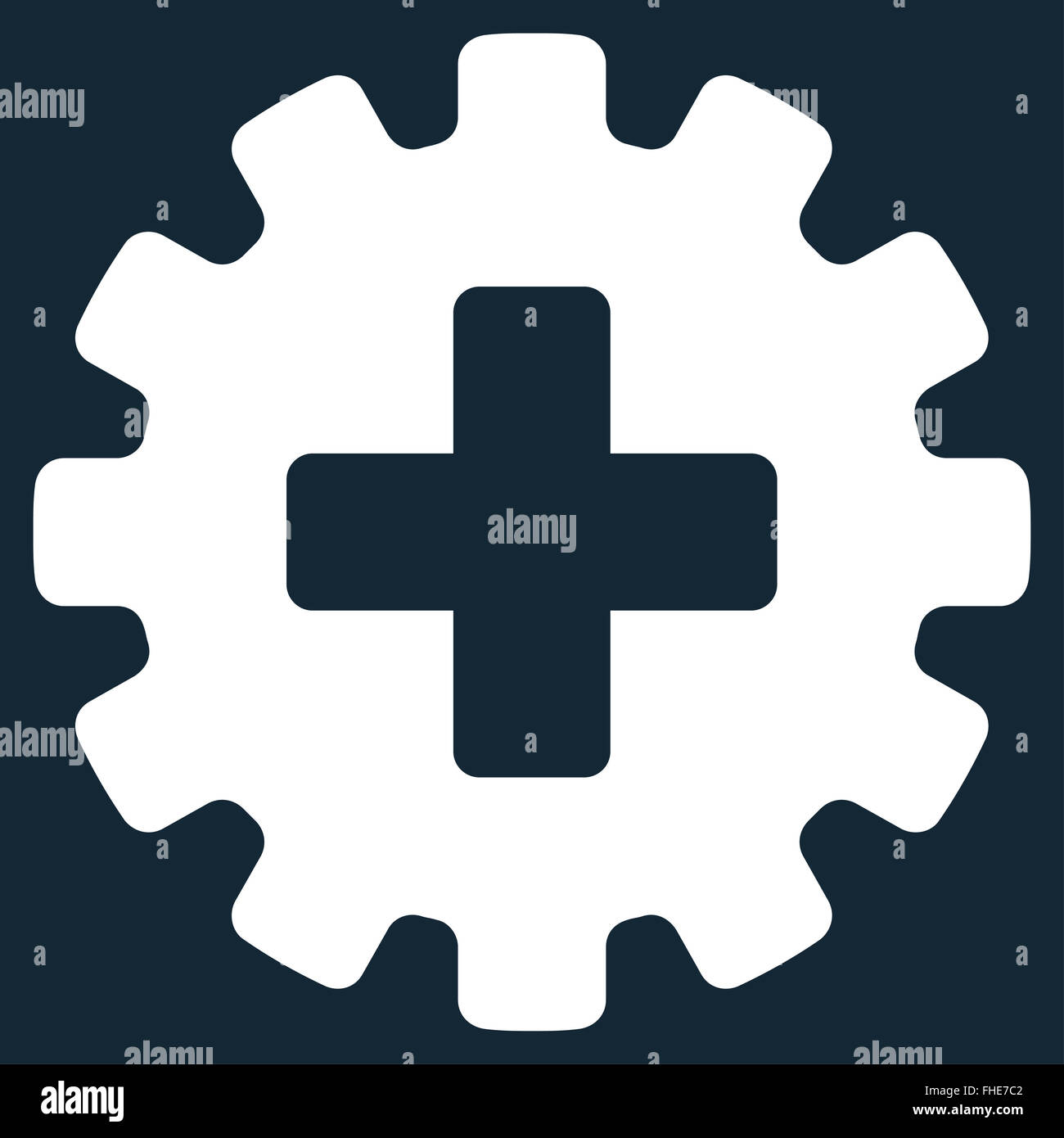 Plus Gear Icon Stock Photo - Alamy