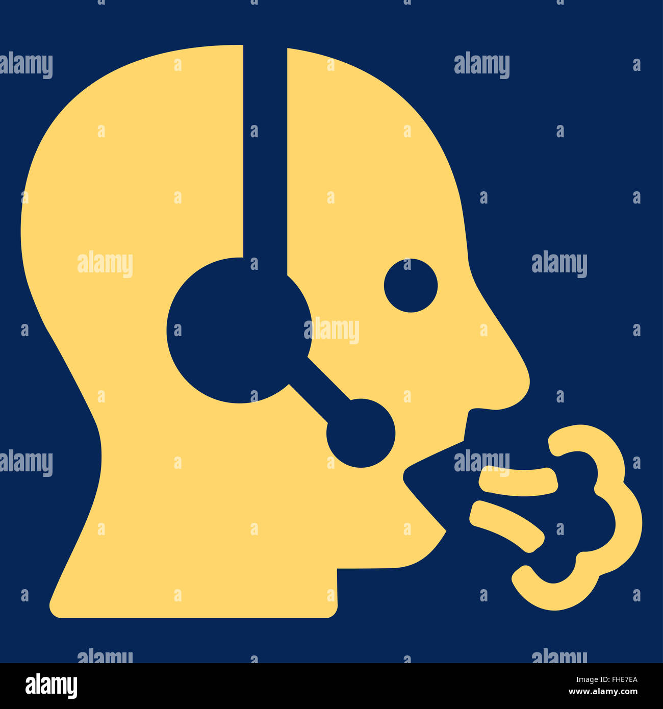 Operator Speech Flat Icon Stock Photo - Alamy