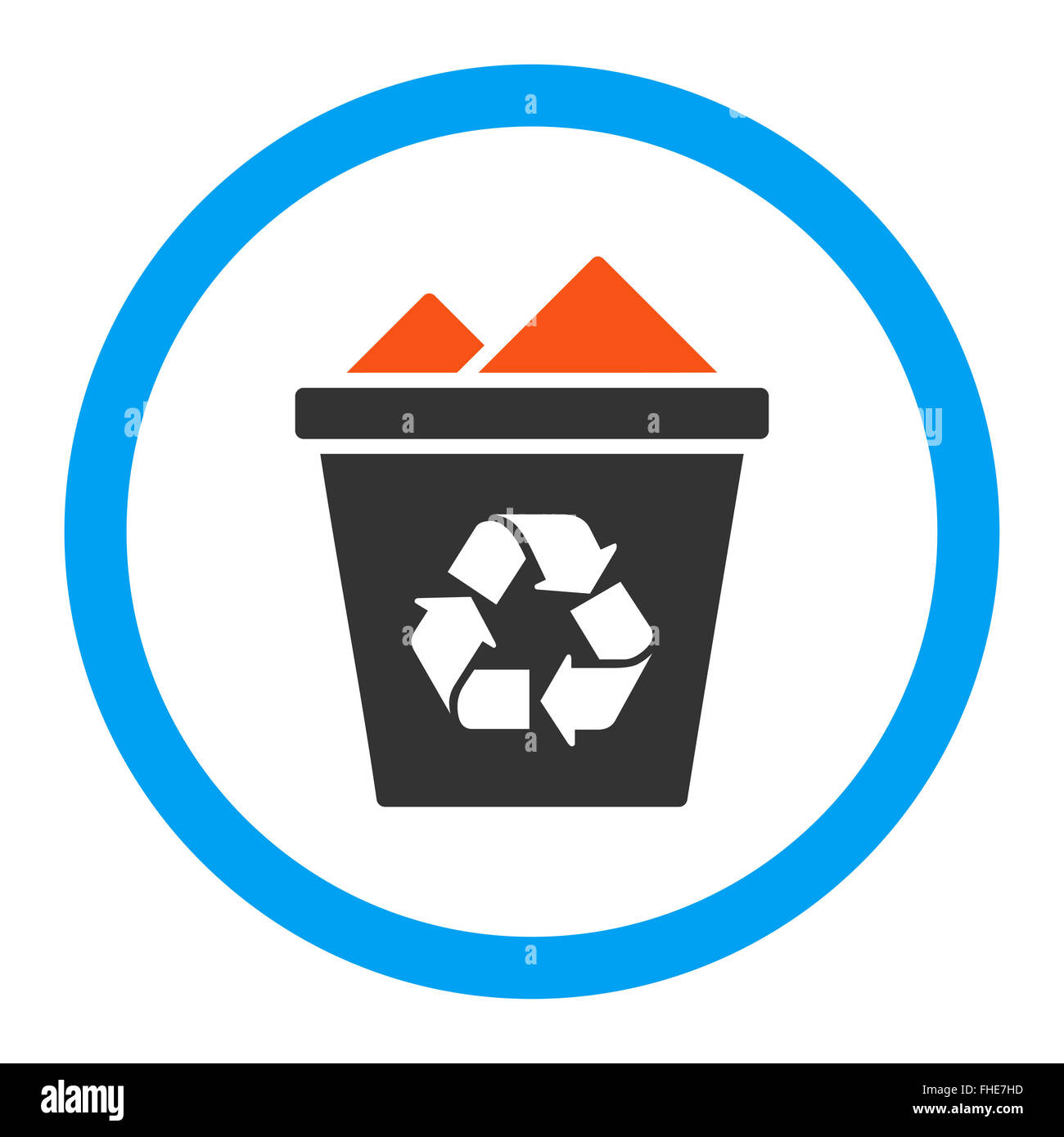Full Recycle Bin Rounded Vector Icon Stock Photo - Alamy