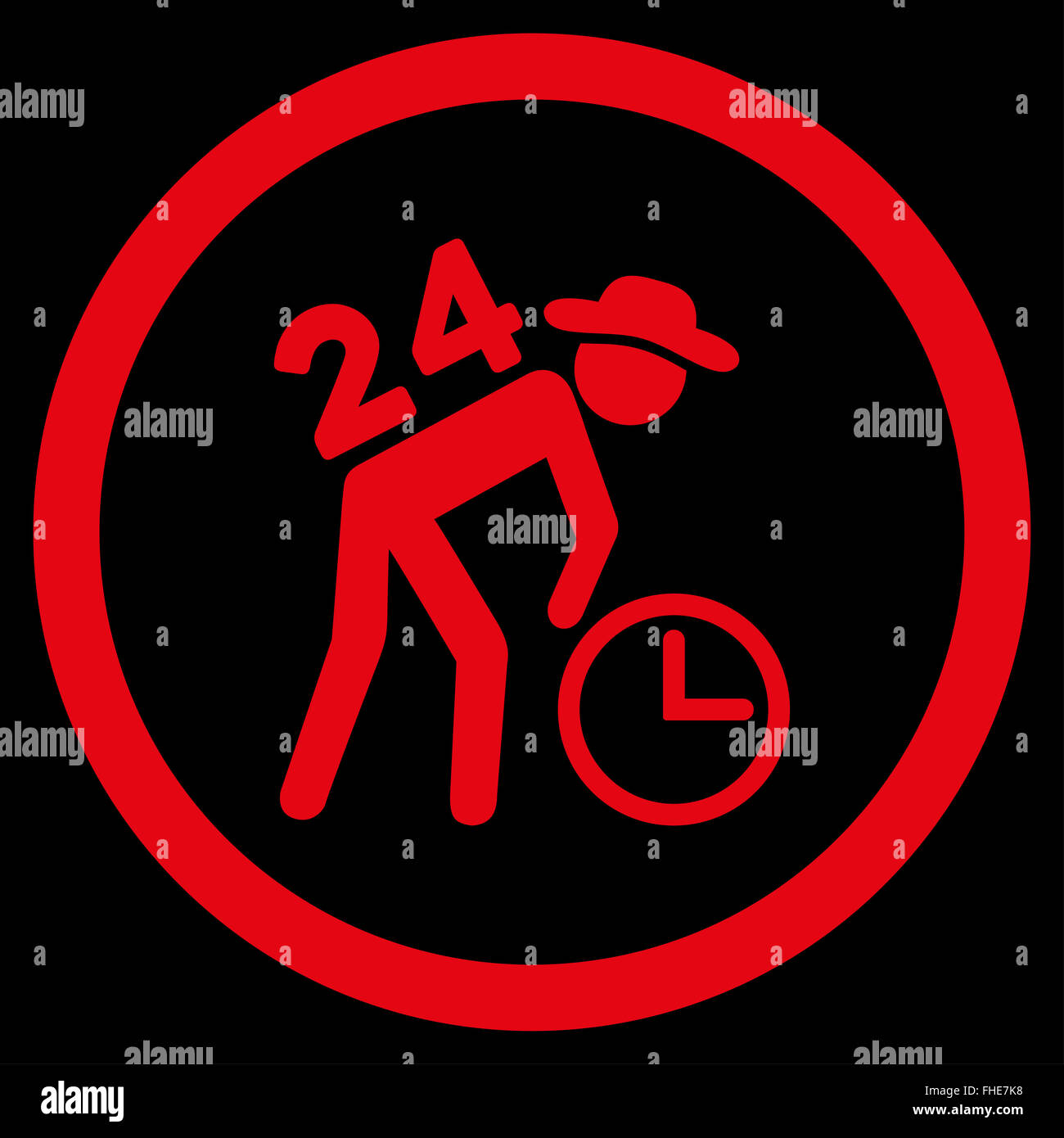 Around The Clock Work Icon Stock Photo - Alamy