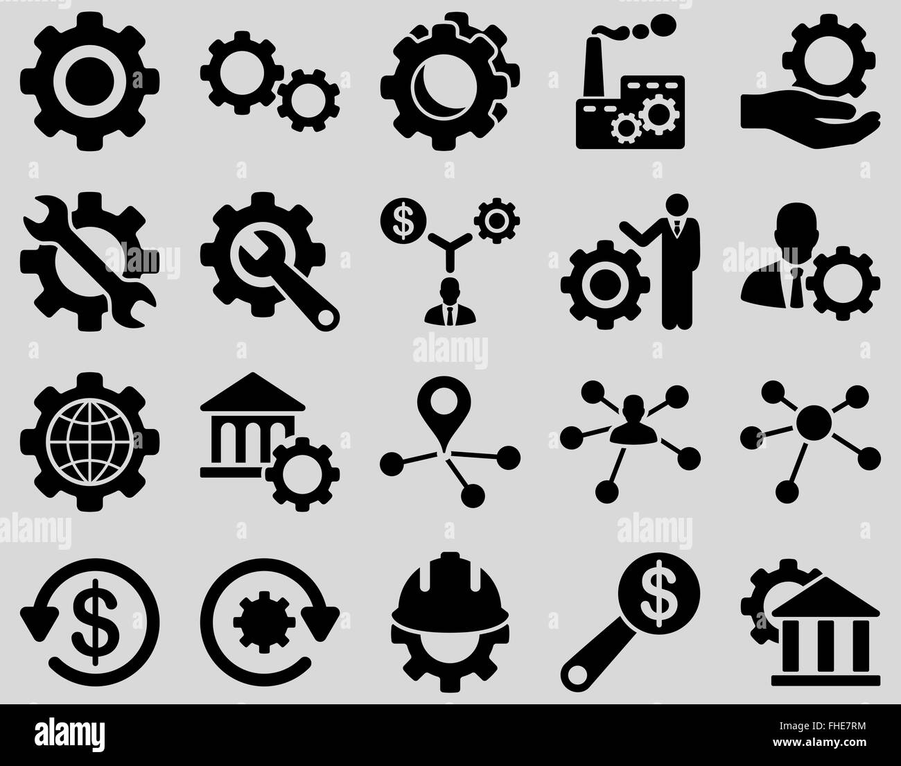 Financial center icons set Black and White Stock Photos & Images - Alamy