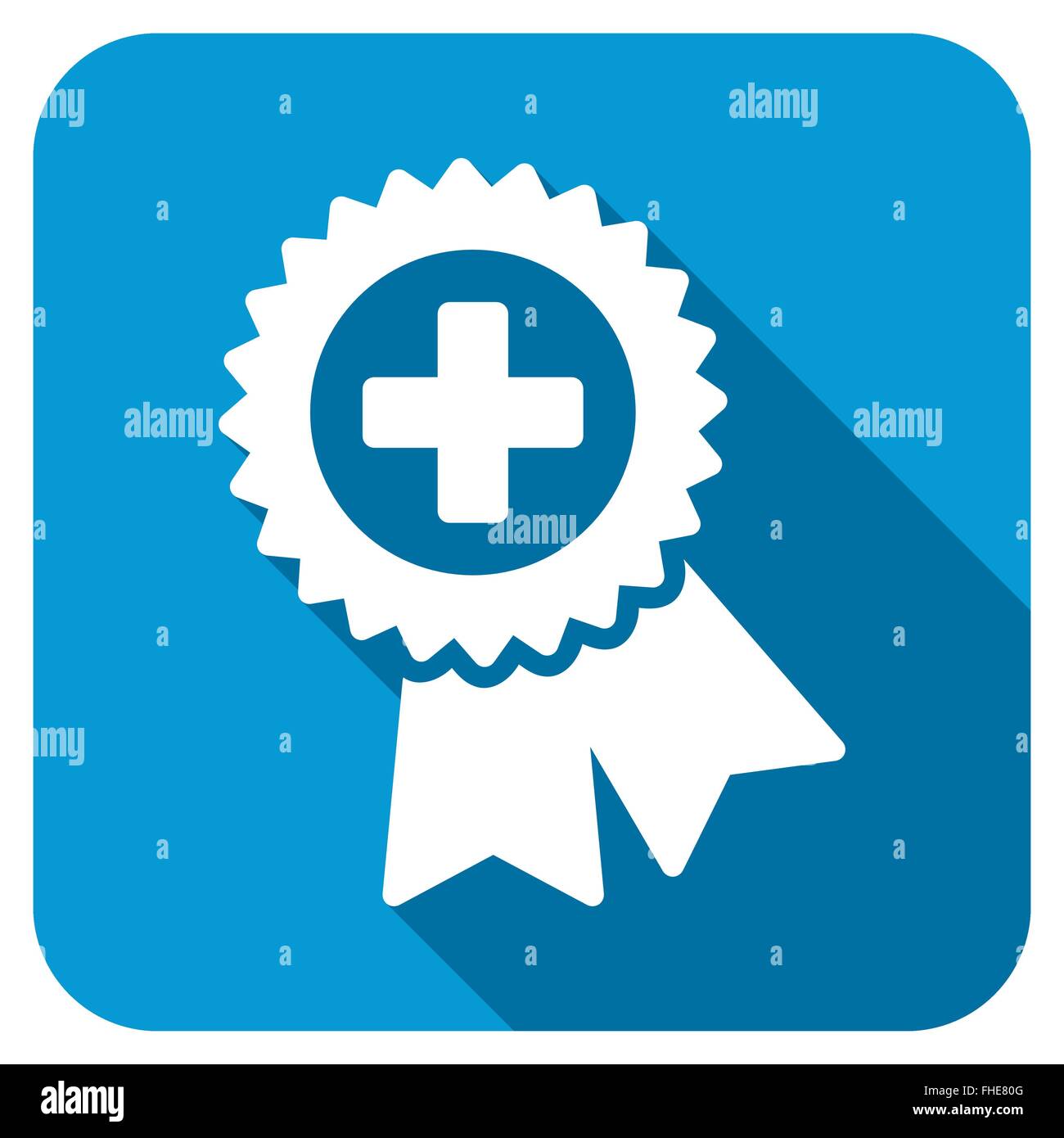 Medical Quality Seal Longshadow Icon Stock Photo - Alamy