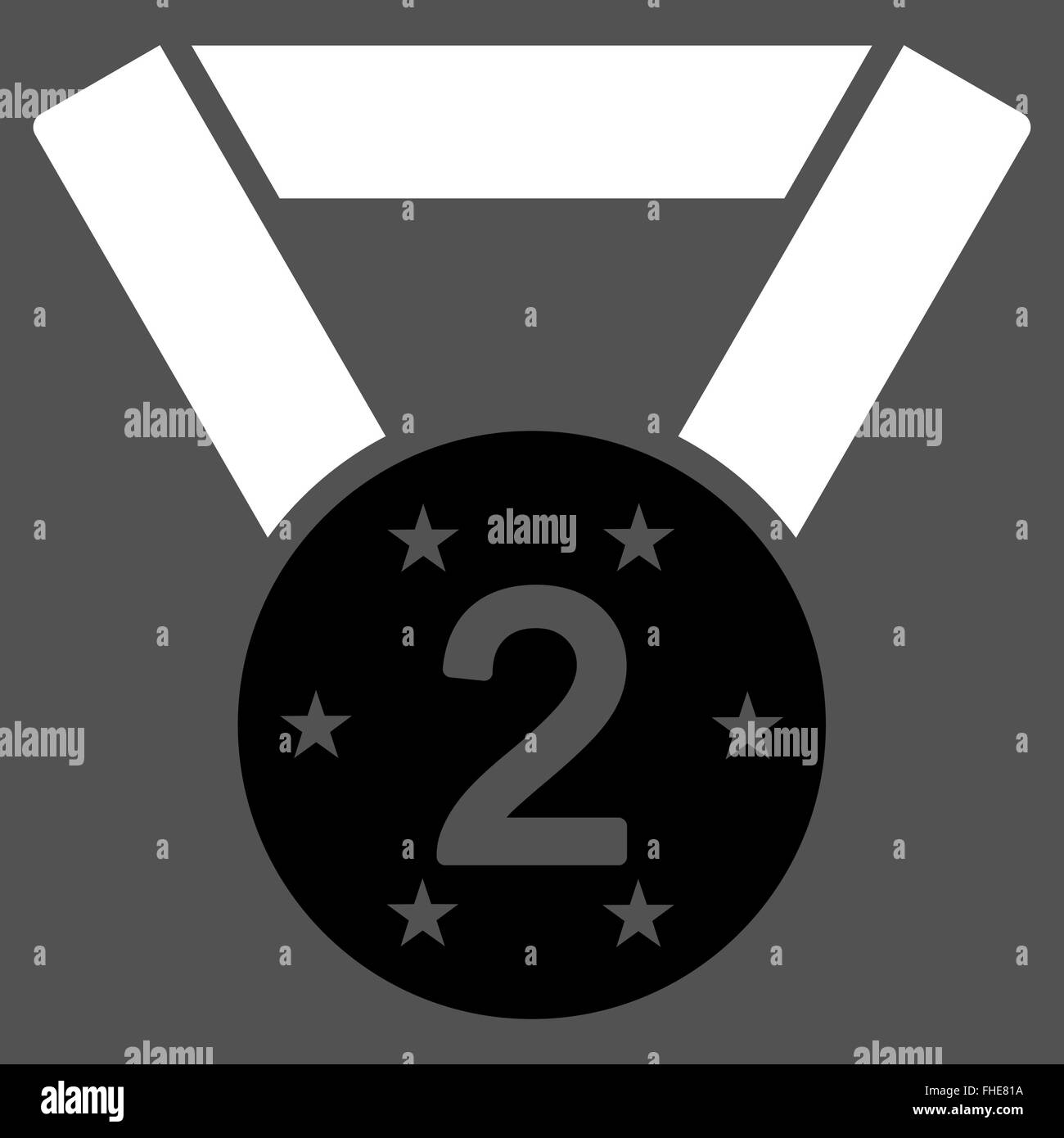 Second medal icon from Competition amp; Success Bicolor Icon Set Stock ...