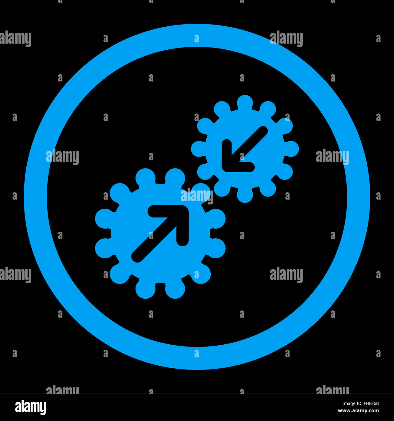 Integration flat blue color rounded glyph icon Stock Photo - Alamy