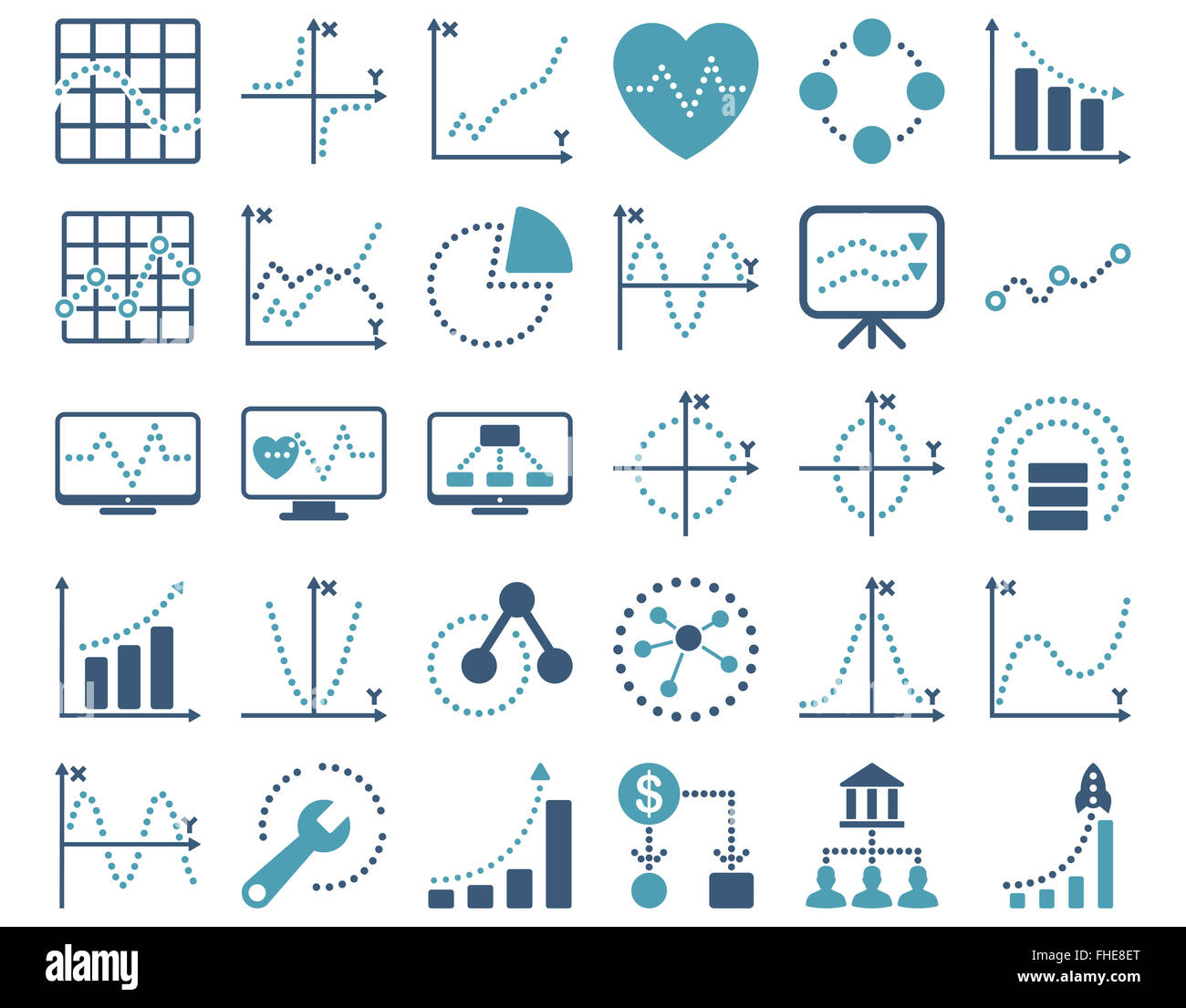 Dotted Charts Icons Stock Photo - Alamy
