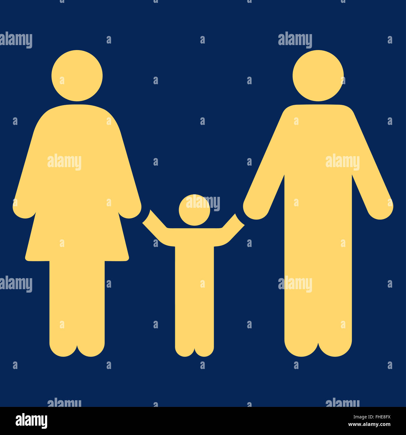 Parents And Child Flat Icon Stock Photo - Alamy