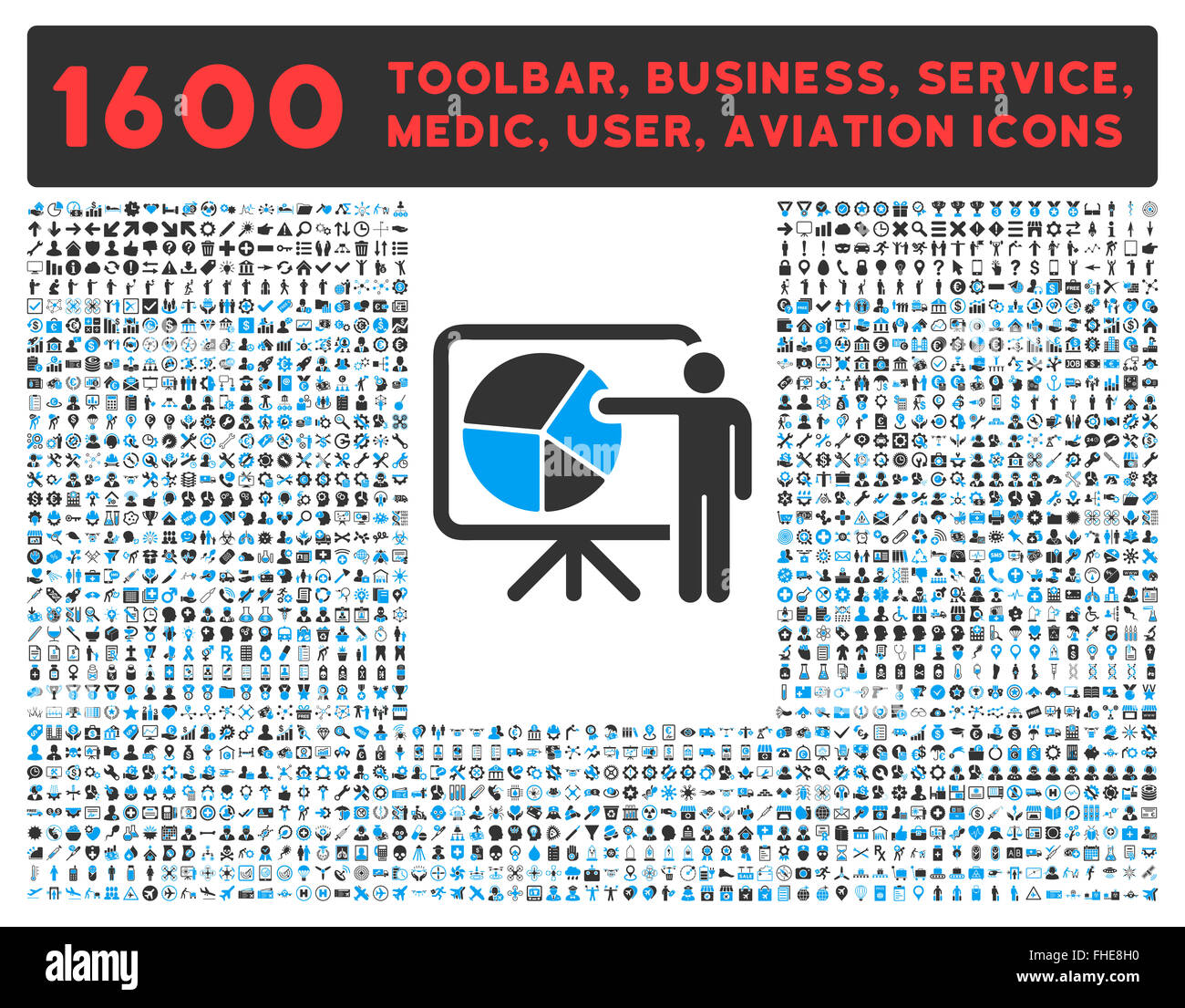 Public Report Icon With Large Pictogram Collection Stock Photo - Alamy