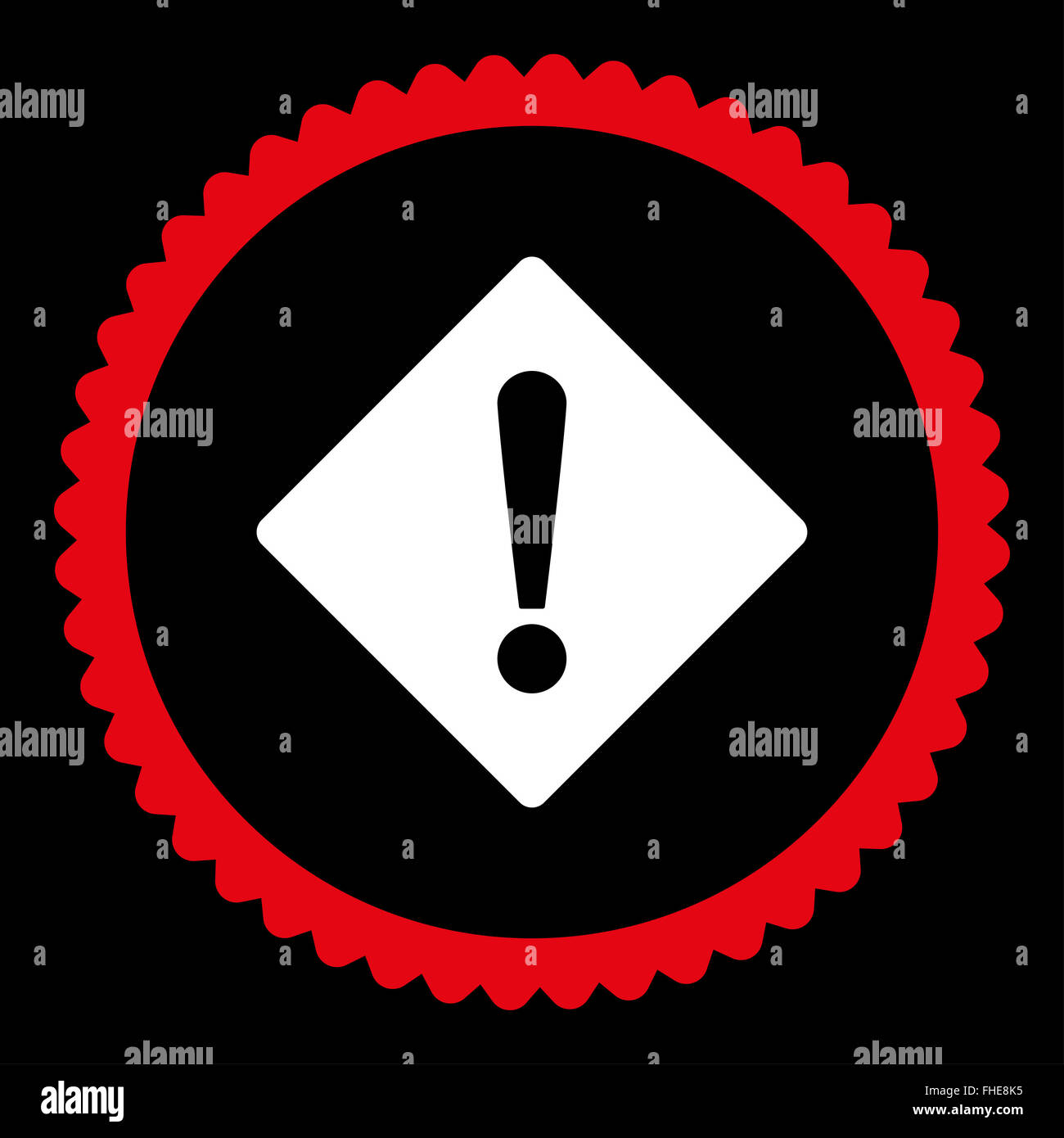 Error flat red and white colors round stamp icon Stock Photo - Alamy