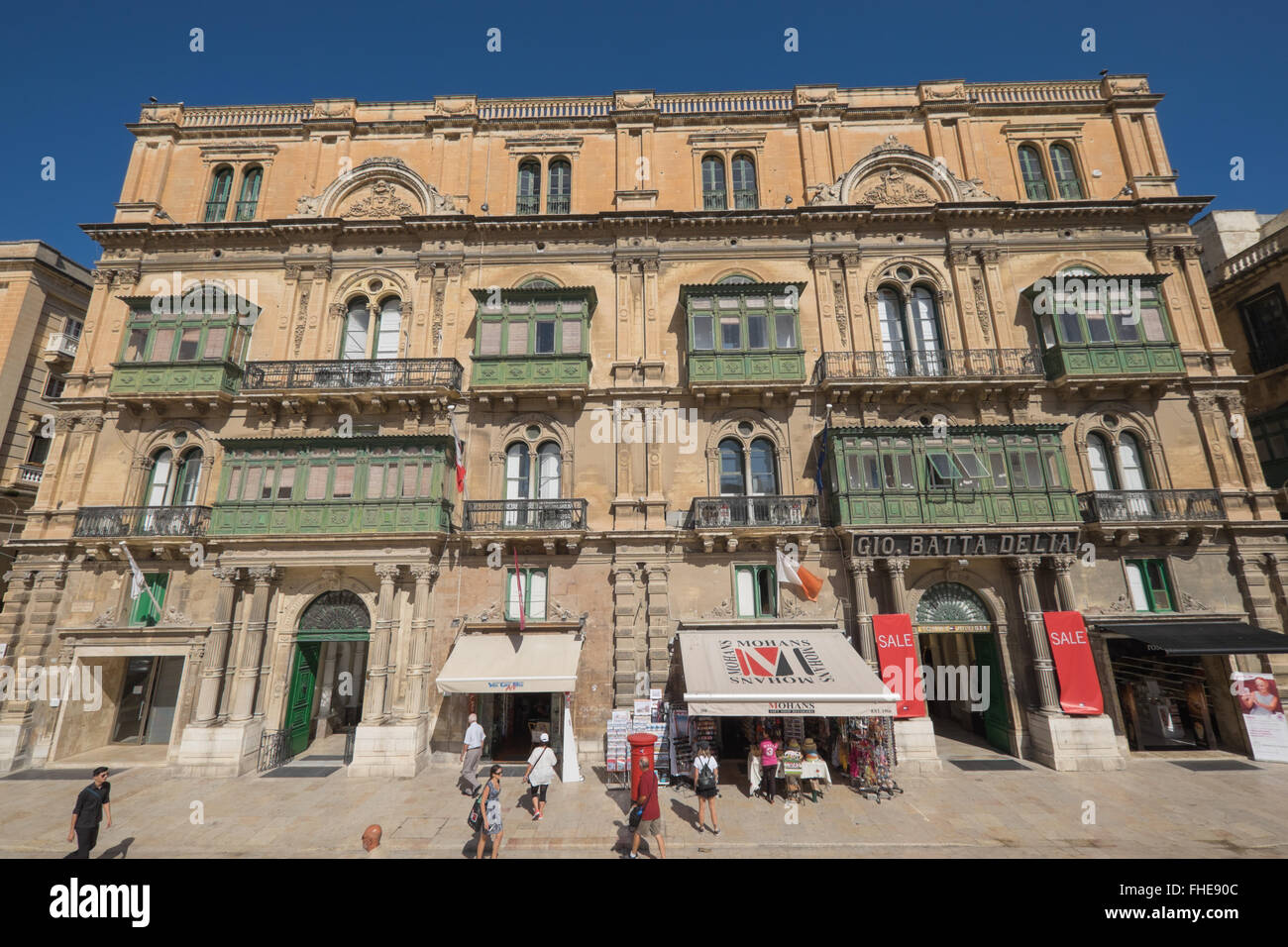 Shops and offices in Freedom Square,Valletta,Malta Stock Photo - Alamy