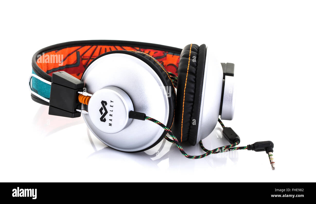Marley Headphones on a White Background Stock Photo - Alamy