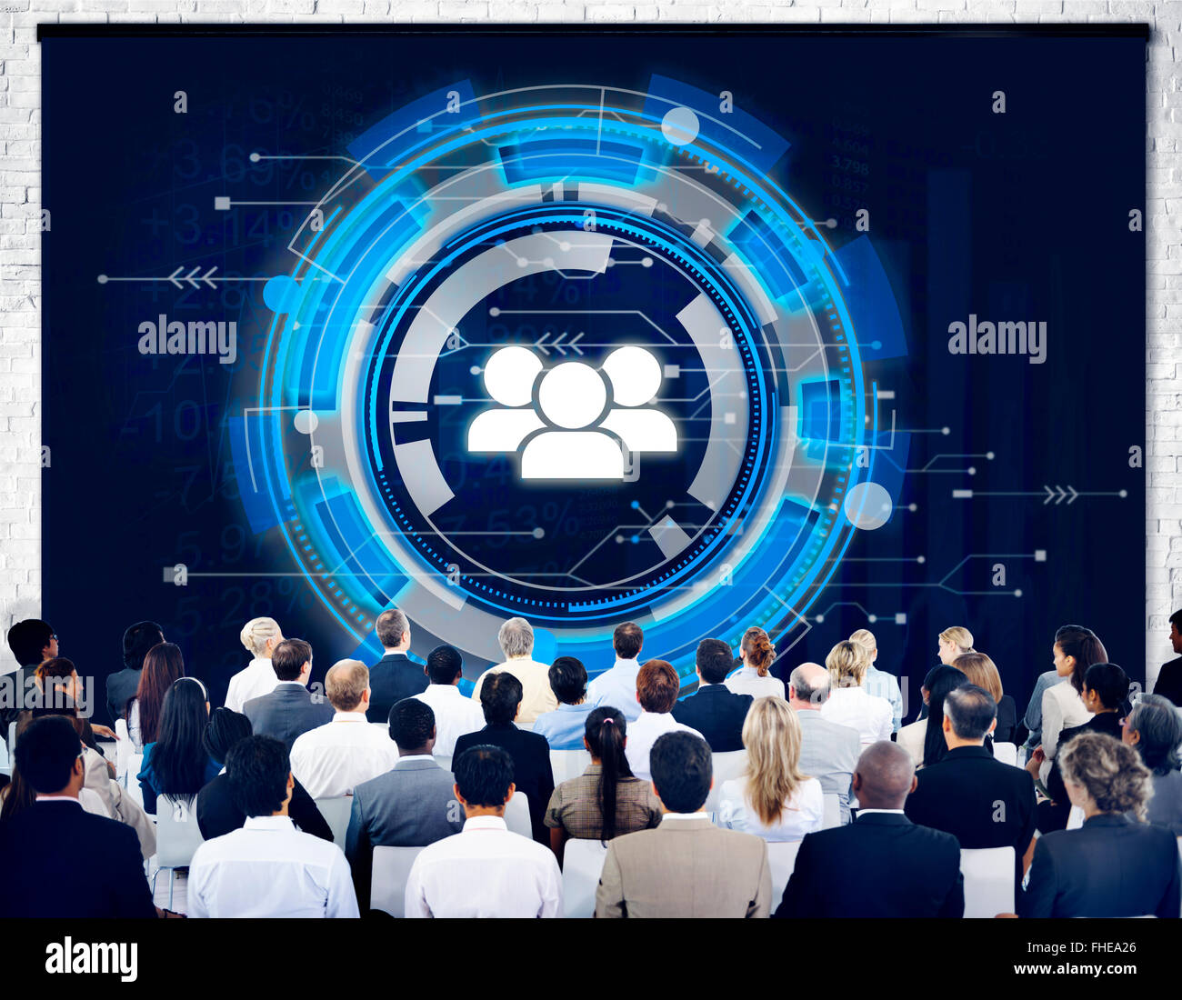 Technology Team People Hud Teamwork Concept Stock Photo - Alamy