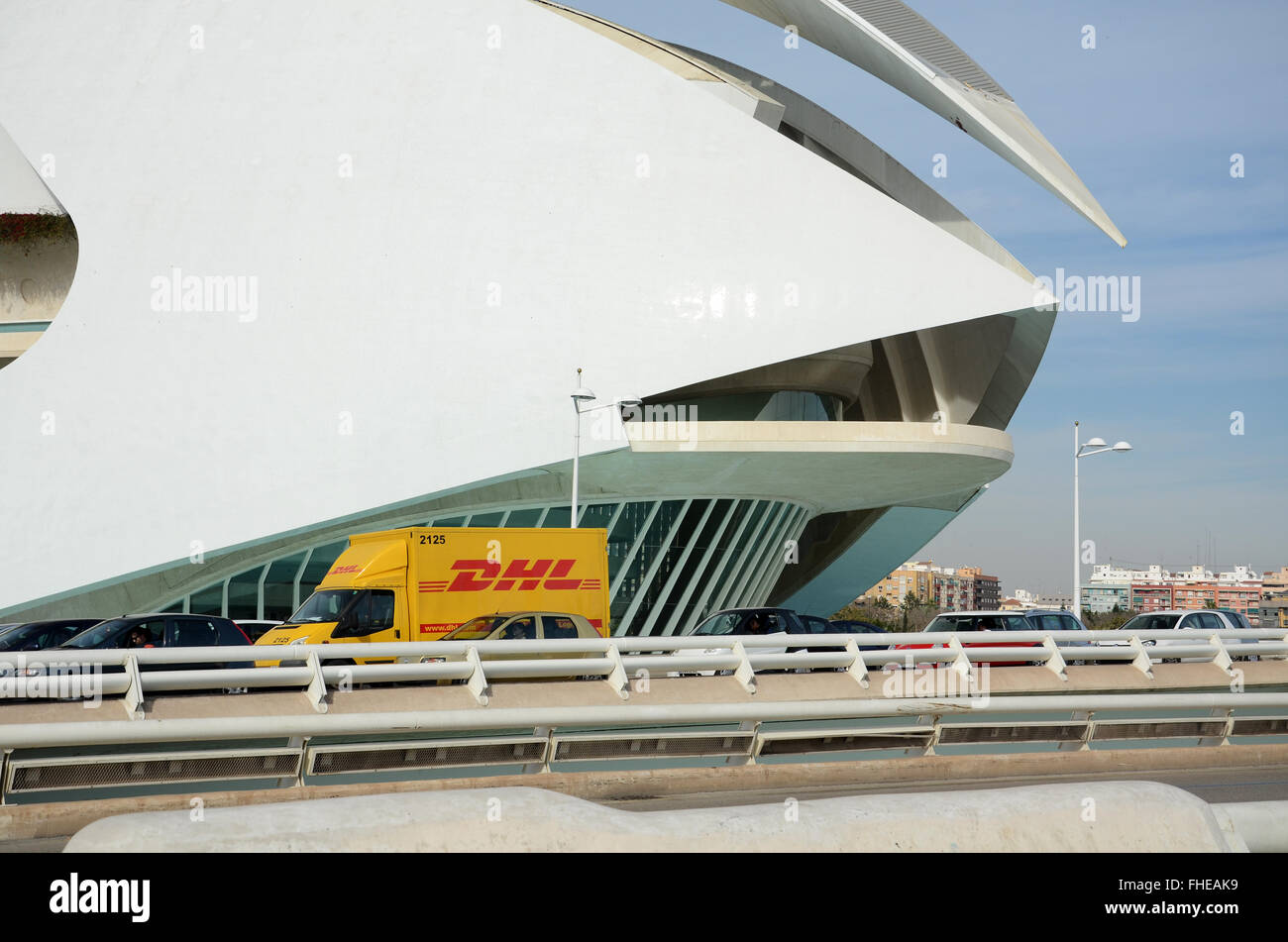 DHL couriers near Palau de les Arts Reina Sofia, Valencia Spain Stock ...