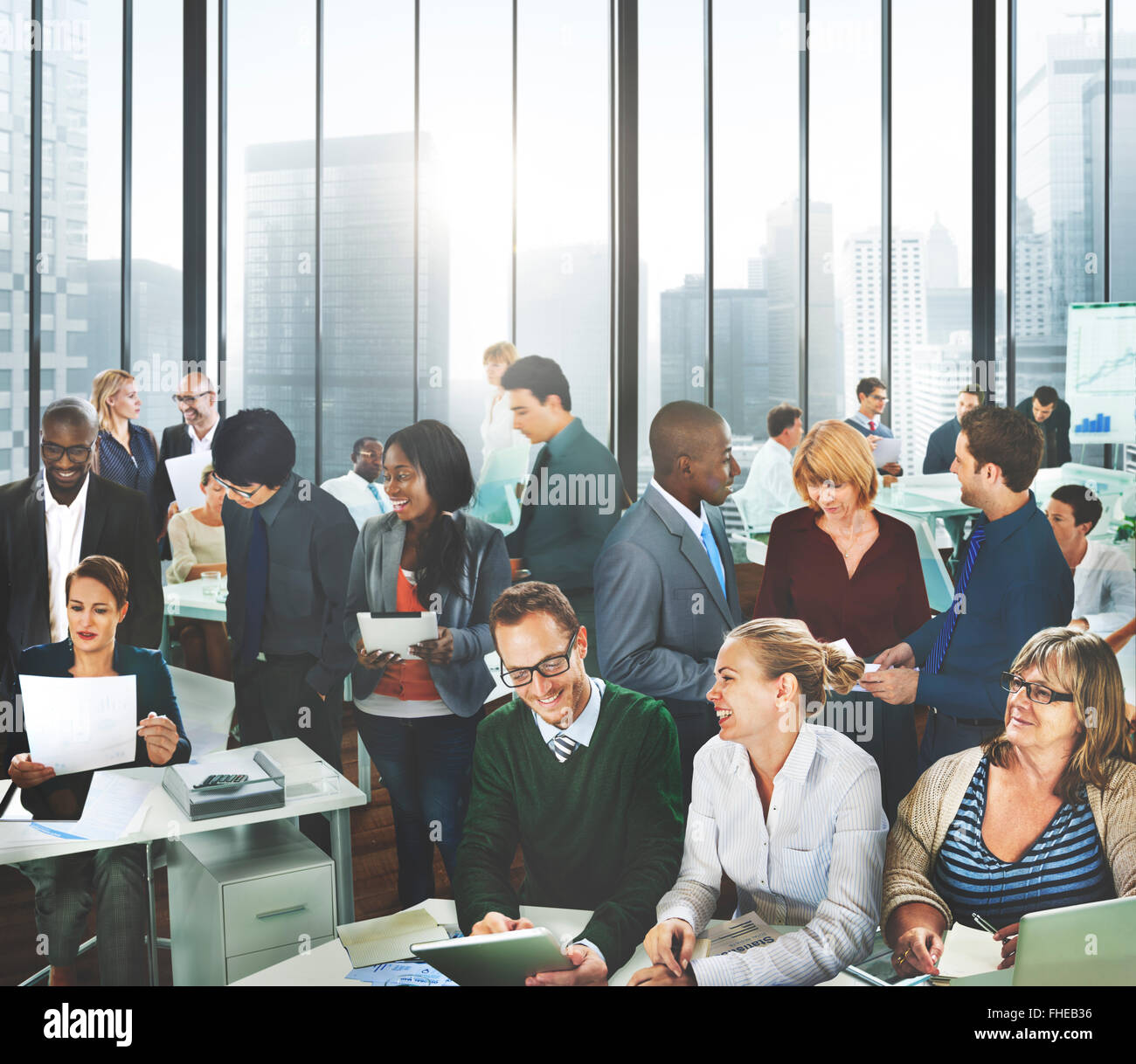 Business People Office Working Discussion Team Concept Stock Photo - Alamy