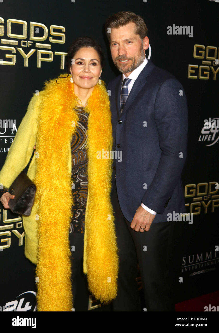 New York, USA. 24th Feb, 2016. Actor NIKOLAJ COSTER-WALDAU and (L ...