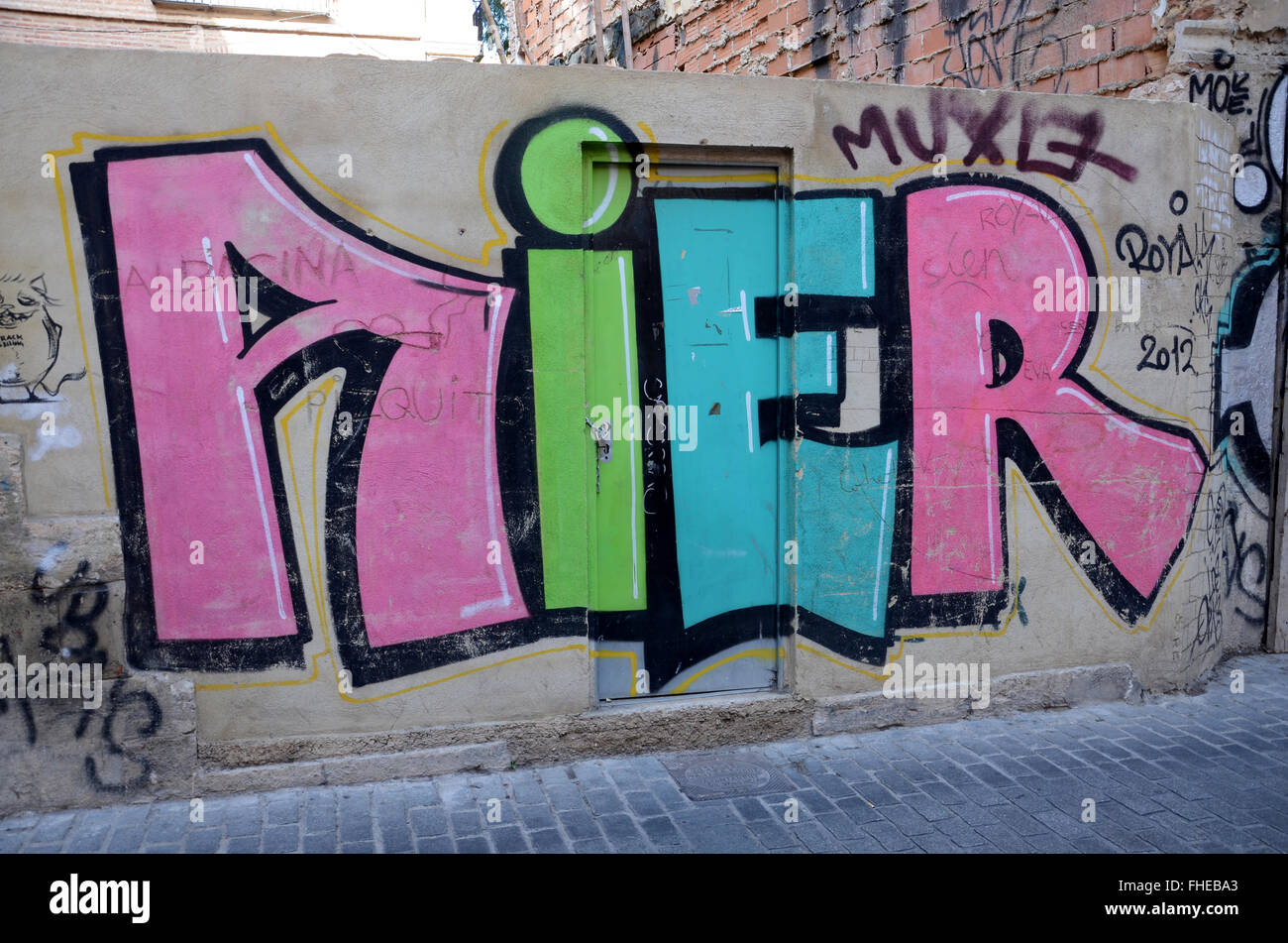 Graffiti home word sprayed hi-res stock photography and images - Alamy