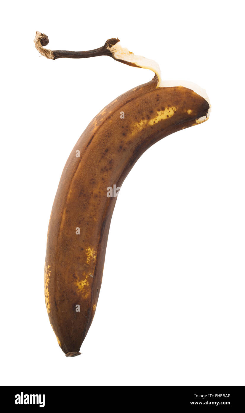 Over ripe banana, isolated on white background Stock Photo - Alamy