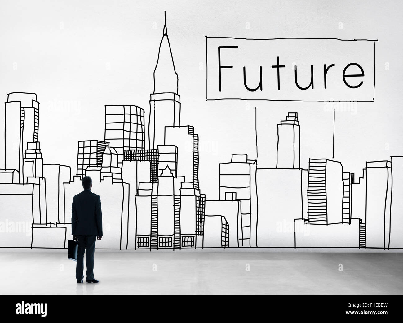 Future Imagine Development Forecast Cityscape Concept Stock Photo - Alamy