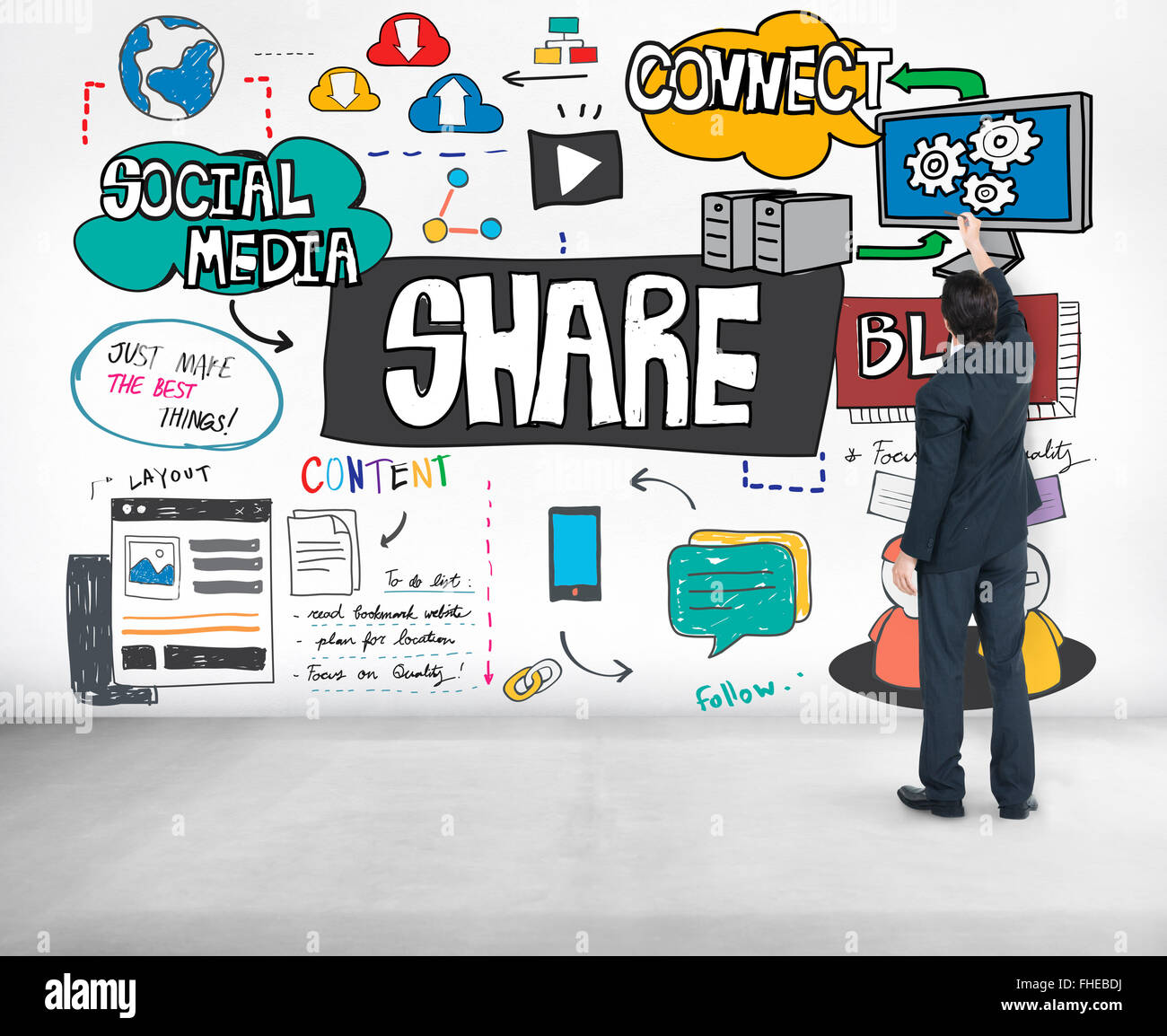 Share Networking Sharing Social Connection Media Concept Stock Photo ...