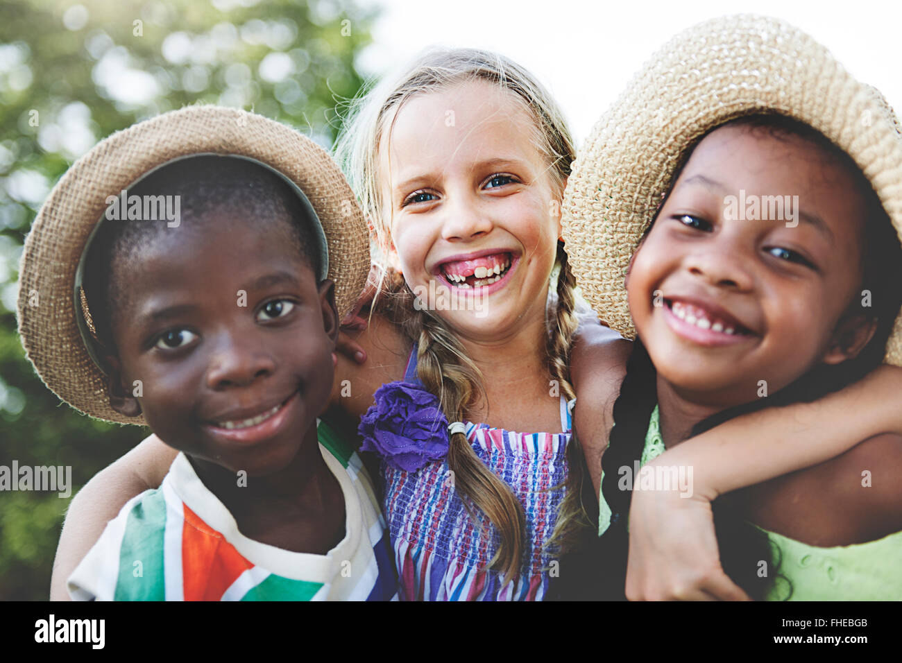 Children Friendship Togetherness Smiling Happiness Concept Stock Photo ...
