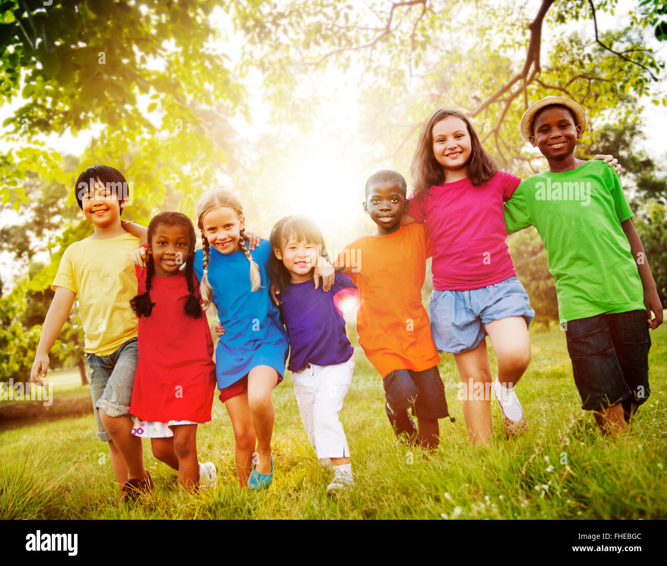Children Friendship Togetherness Smiling Happiness Stock Photo - Alamy