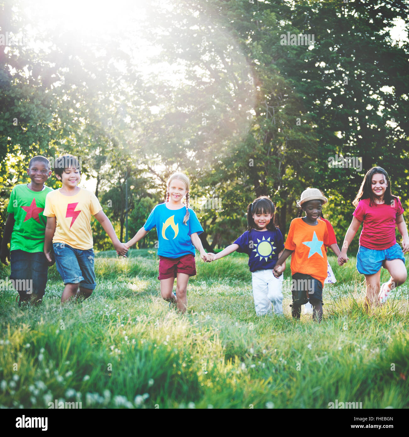 Children Friendship Togetherness Smiling Happiness Concept Stock Photo ...