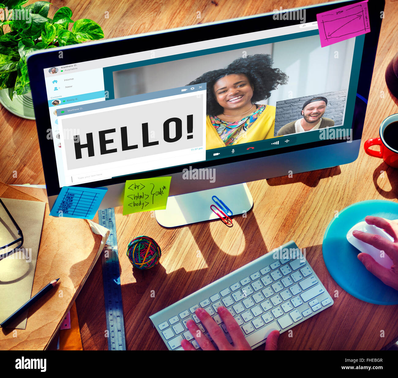 Hi Hello Language Message Greeting Concept Stock Photo - Alamy