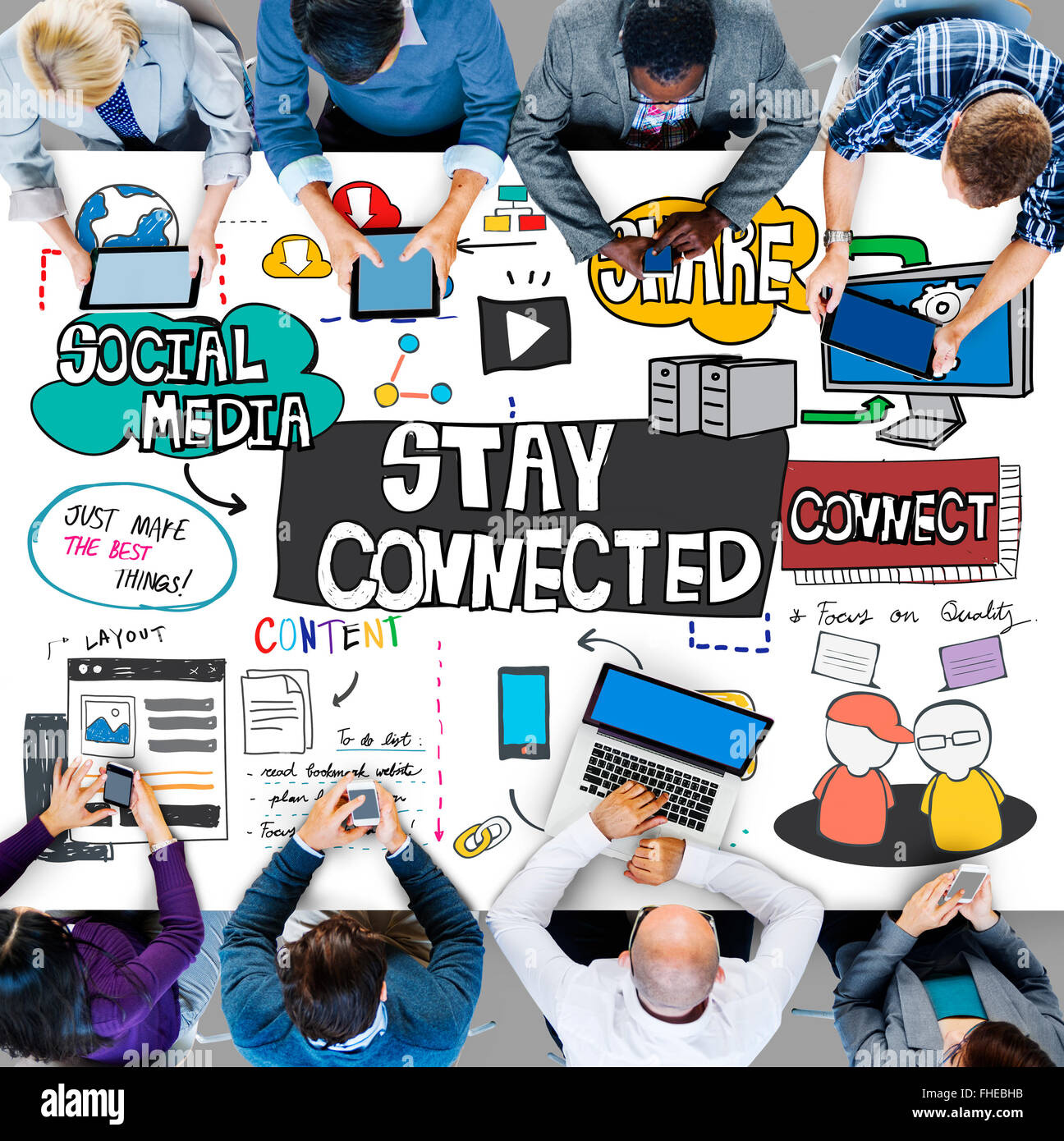 Stay Connected Freindship Relationship Social Concept Stock Photo - Alamy