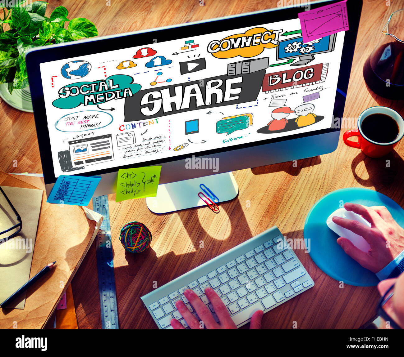 Share Networking Sharing Social Connection Media Concept Stock Photo ...