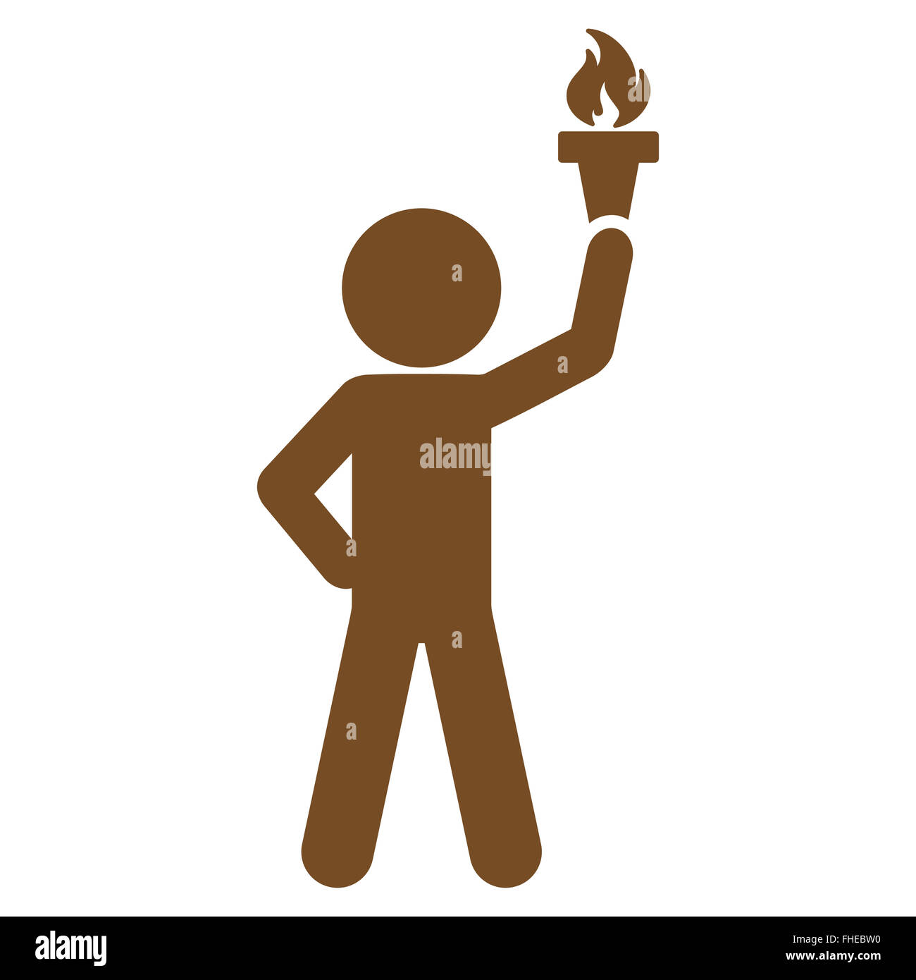Human With Freedom Torch Icon Stock Photo - Alamy