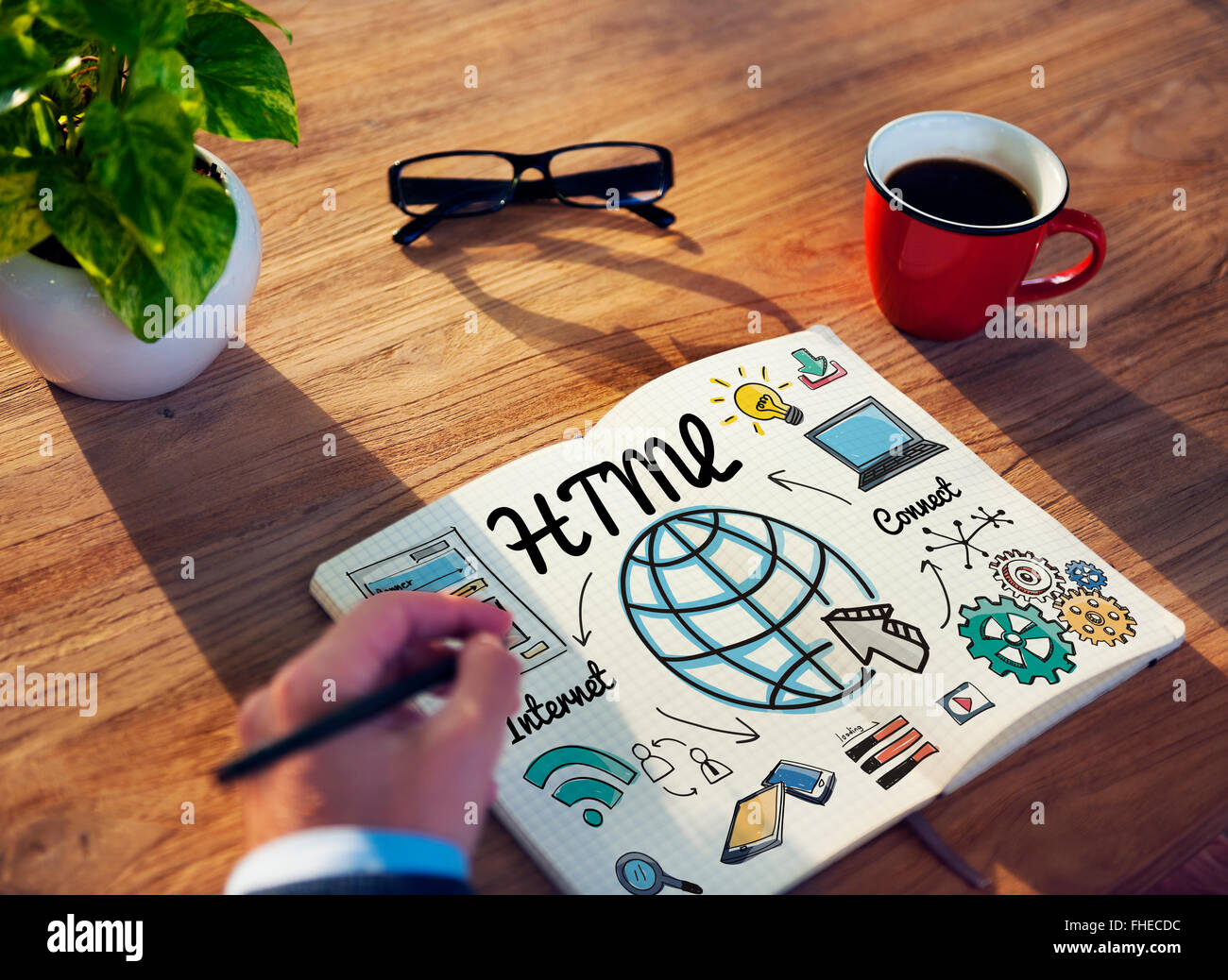 HTML Global Communication Software Internet Concept Stock Photo - Alamy