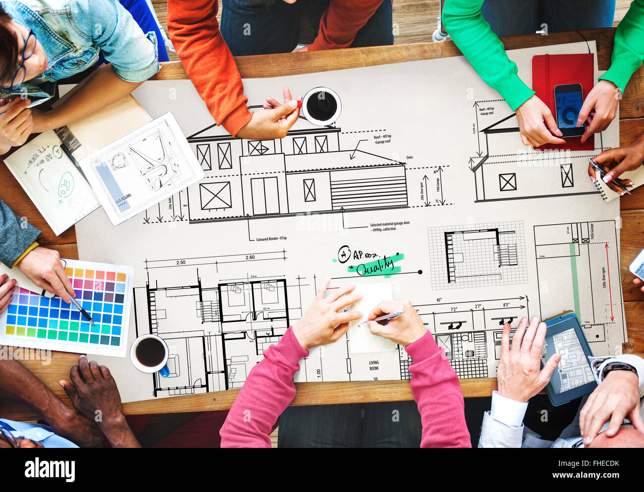 Blueprint Architect Construction Project Sketch Concept Stock Photo - Alamy