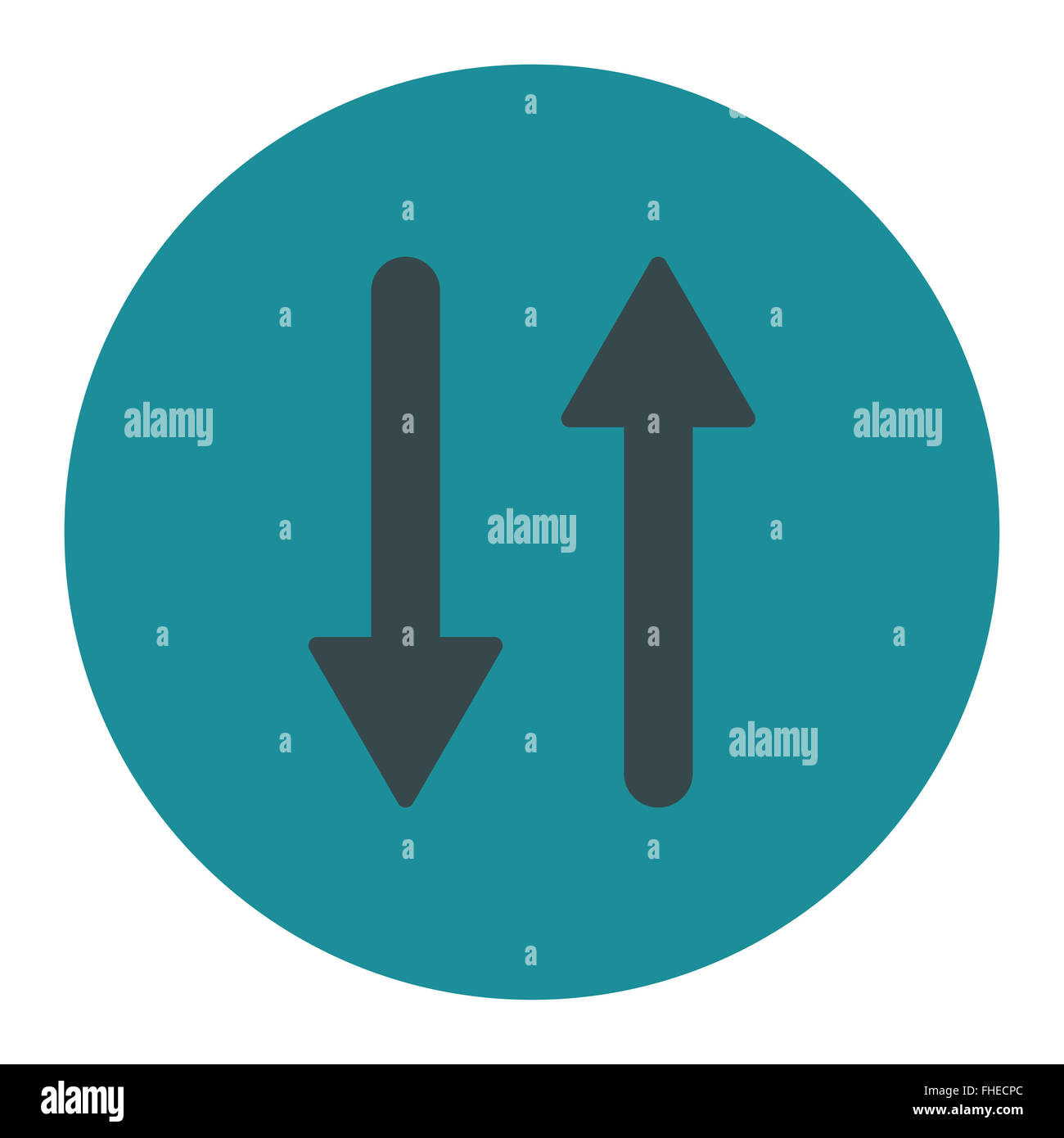 Arrows Exchange Vertical flat soft blue colors round button Stock Photo ...
