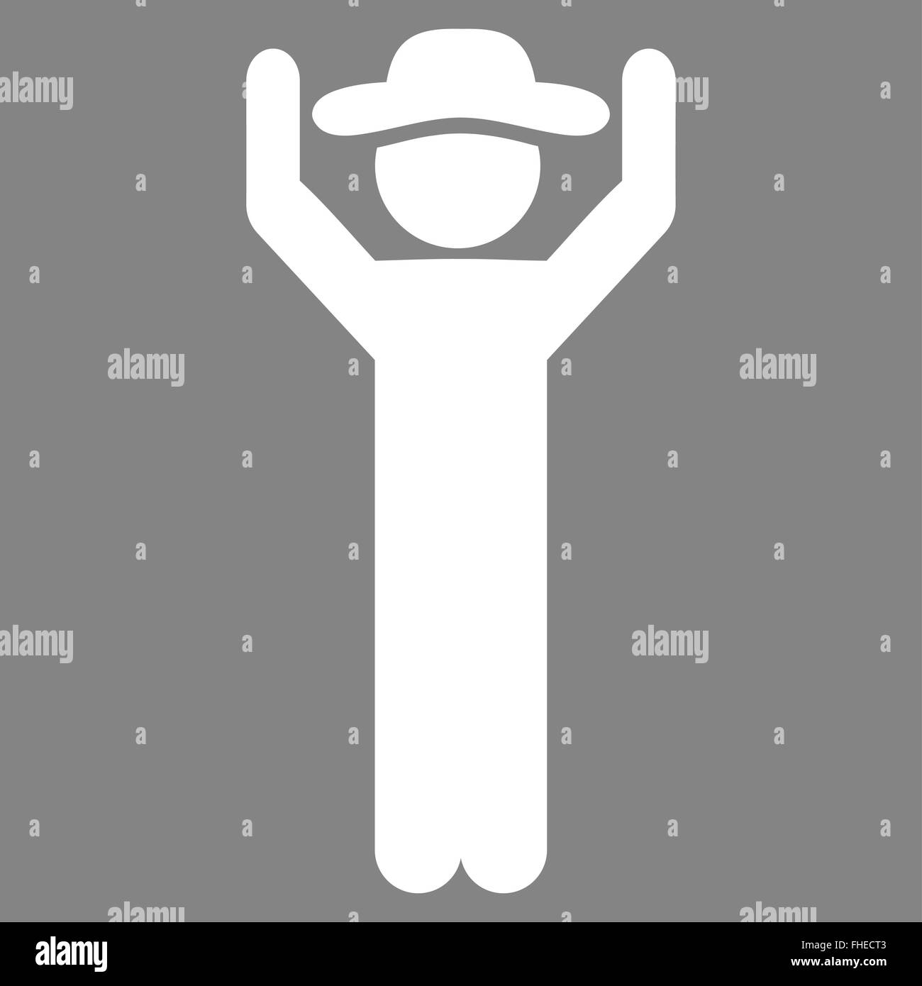 Human Figure Hands Up Icon Stock Photo - Alamy