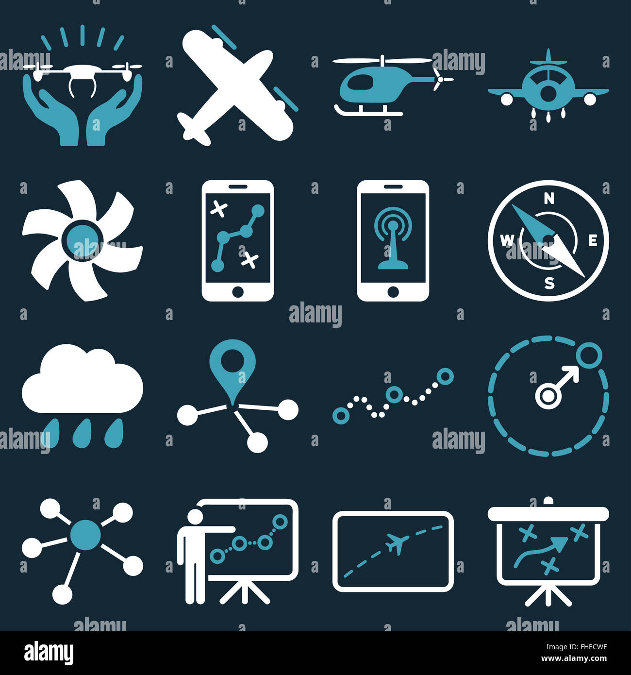 Aircraft navigation icon set Stock Photo - Alamy