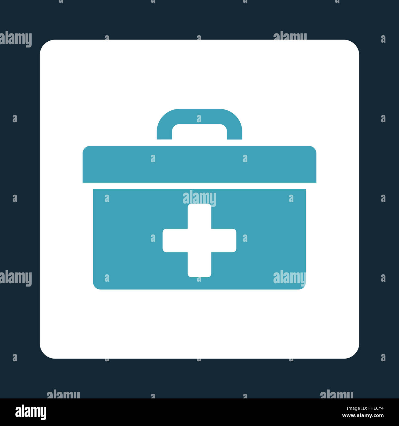 First Aid Toolbox Flat Button Stock Photo - Alamy