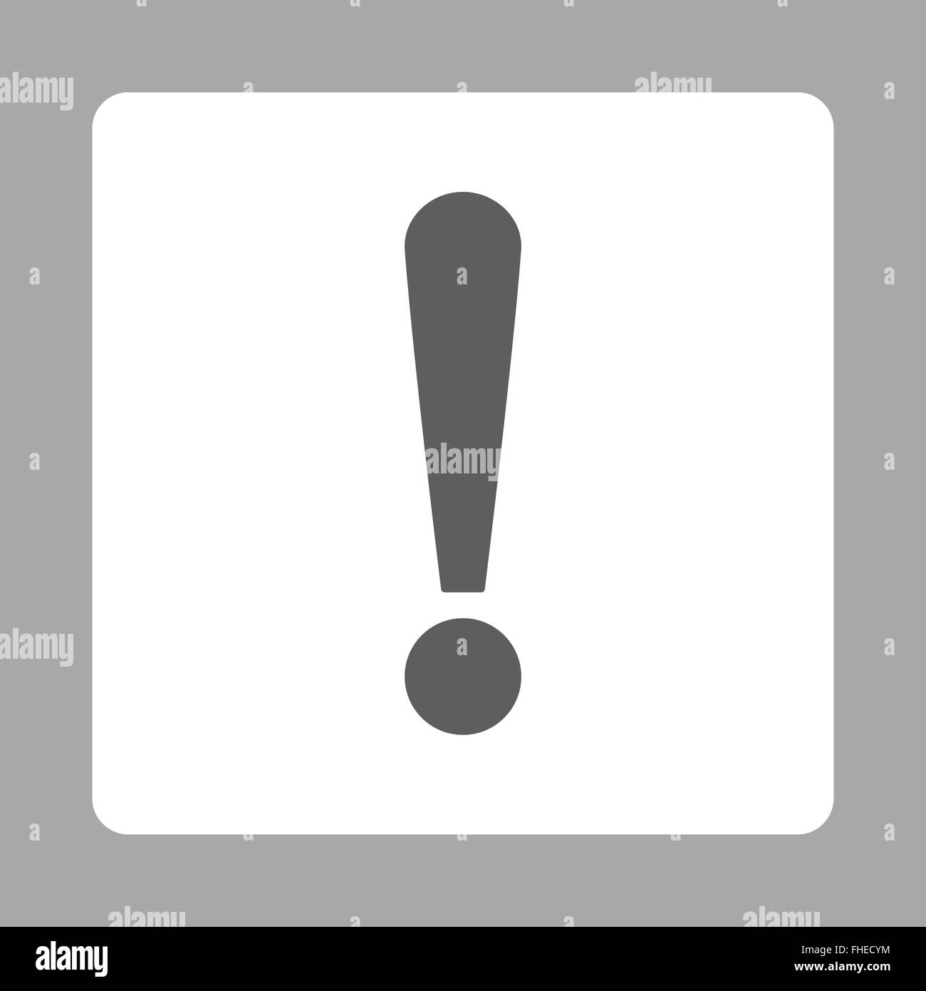 Exclamation Sign flat dark gray and white colors rounded button Stock ...