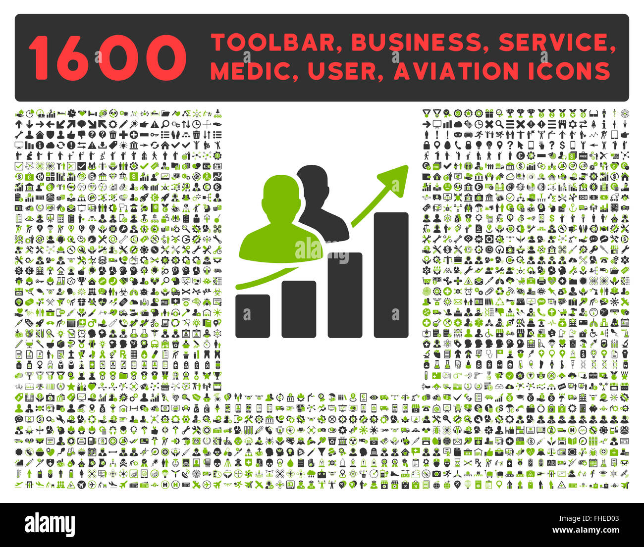 Audience Growth Icon with Large Pictogram Collection Stock Photo - Alamy