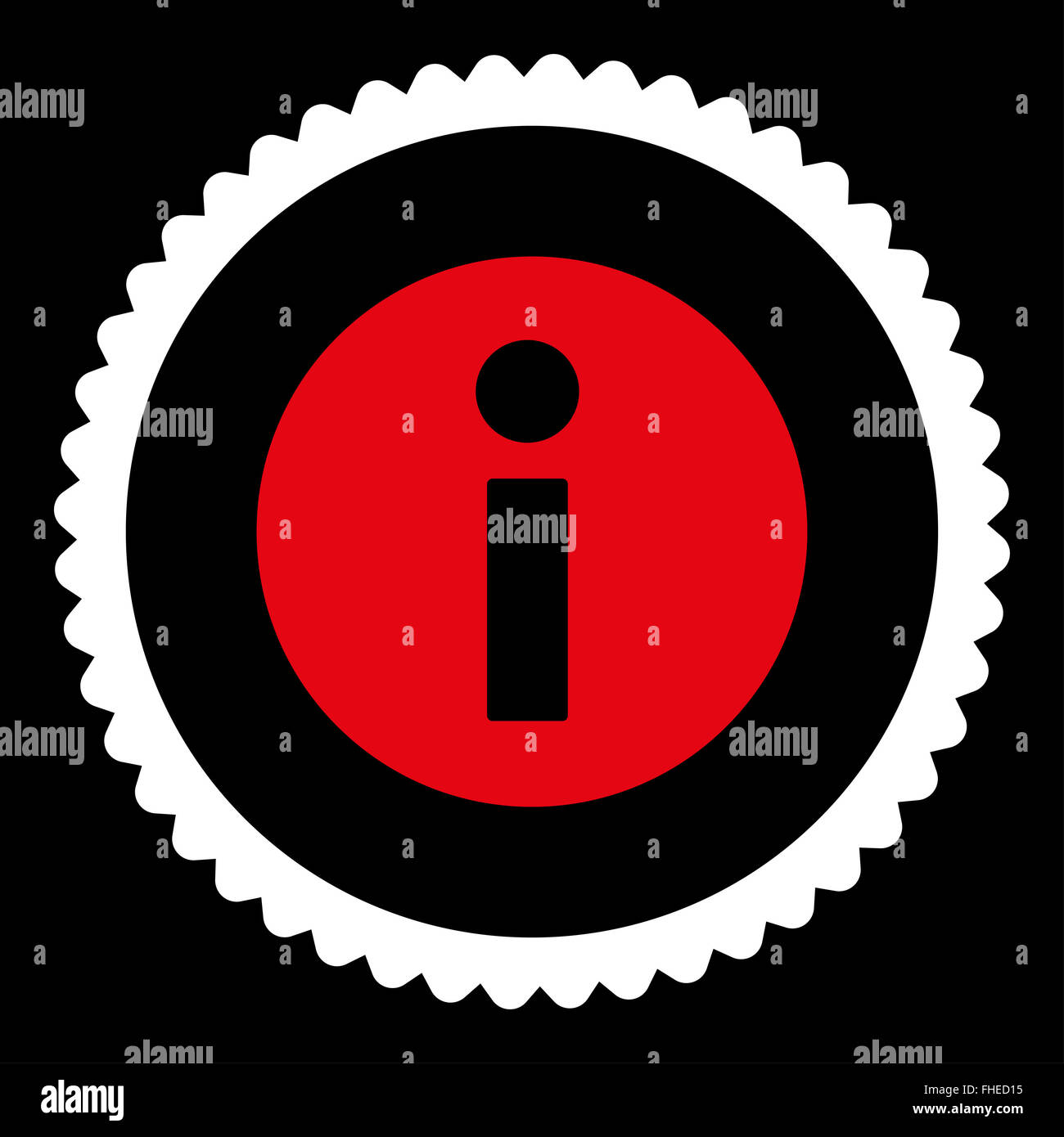 Information flat red and white colors round stamp icon Stock Photo - Alamy