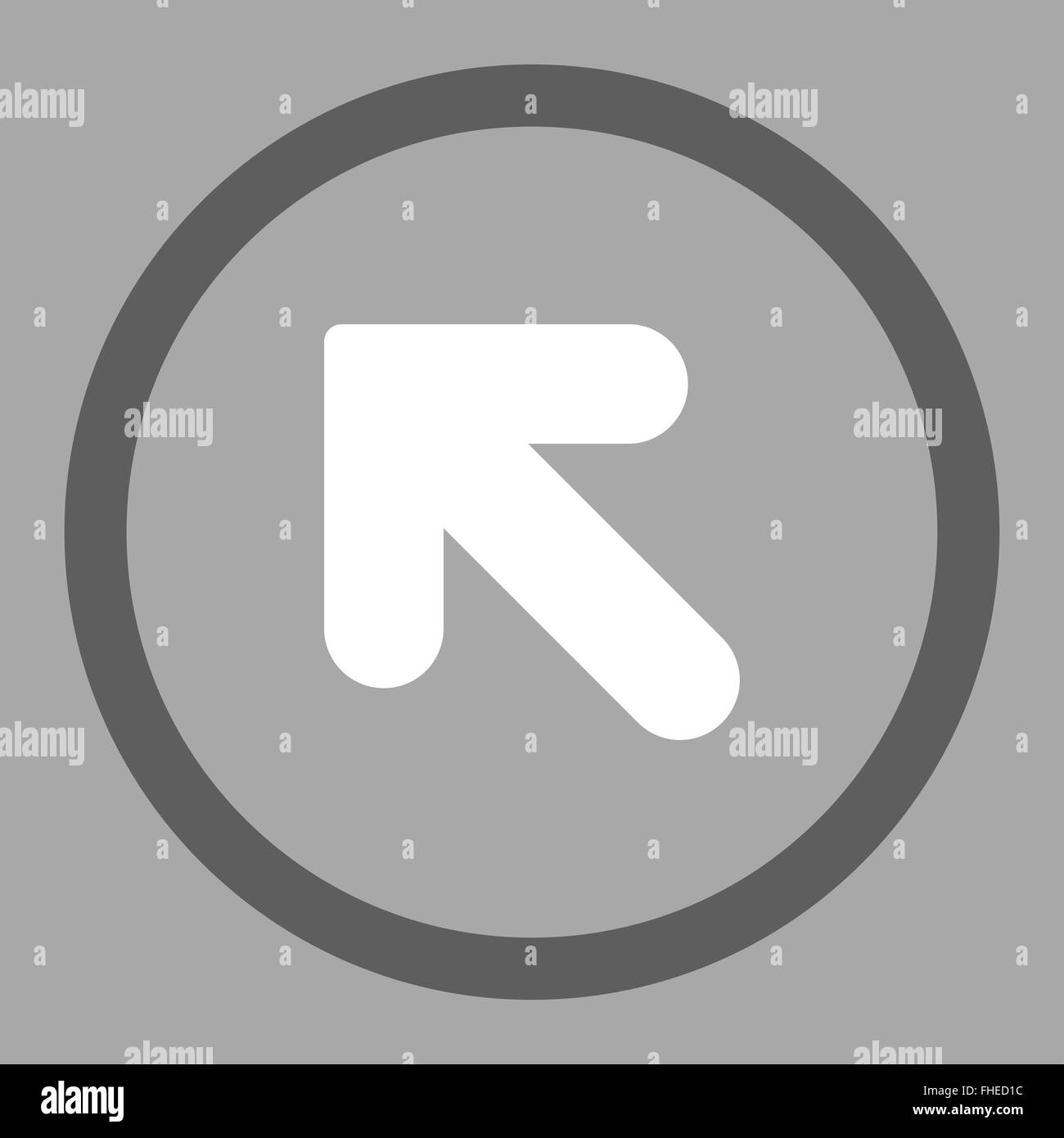 Arrow Up Left flat dark gray and white colors rounded vector icon Stock ...